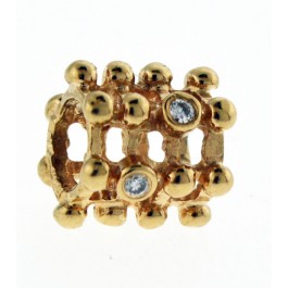 Authentic Pandora 14k Gold .04ct Diamond Matrix Charm Spacer Retired ...