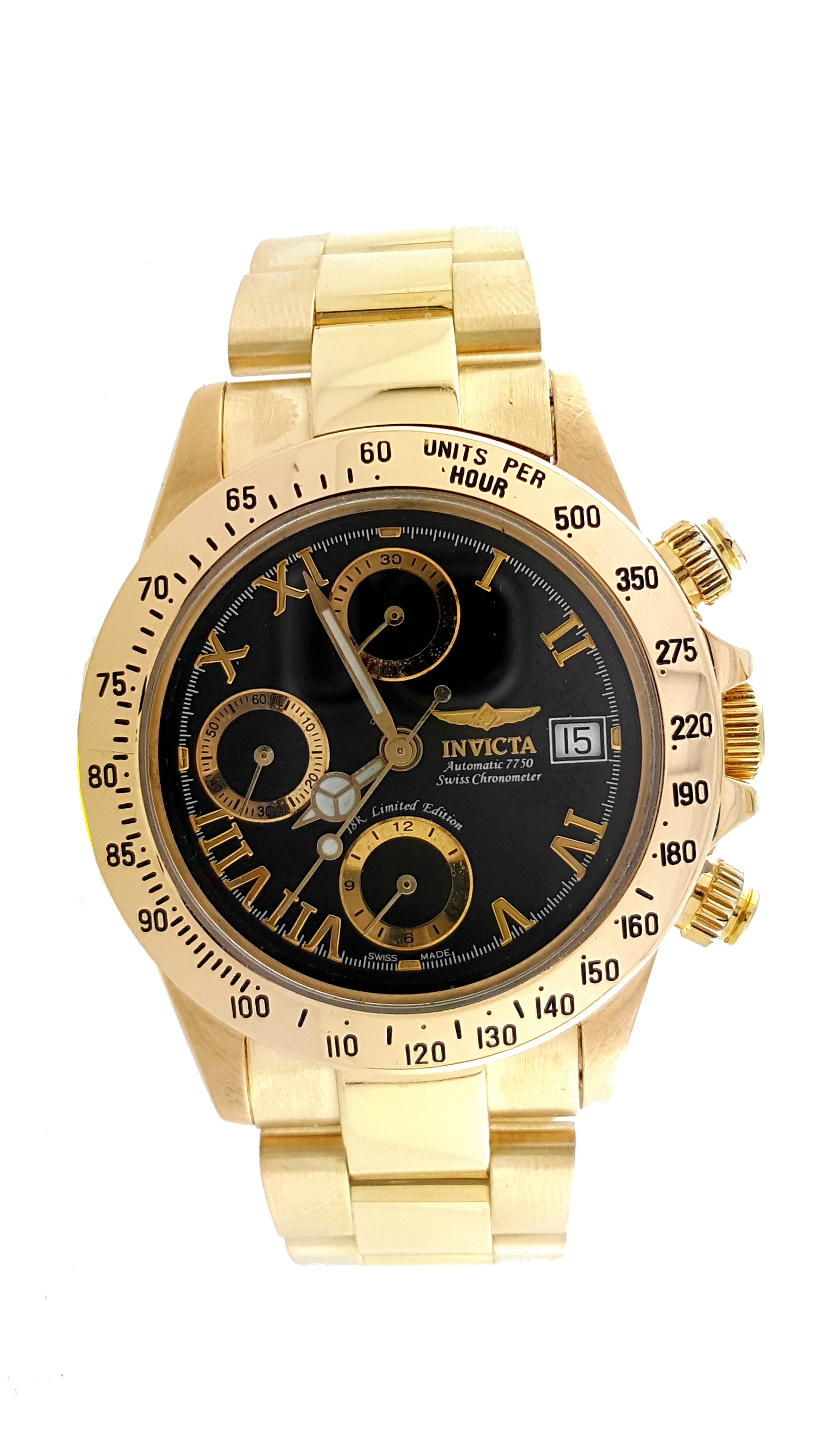 18k Solid Gold Invicta Limited edition 150 Automatic Chronograph Date ...