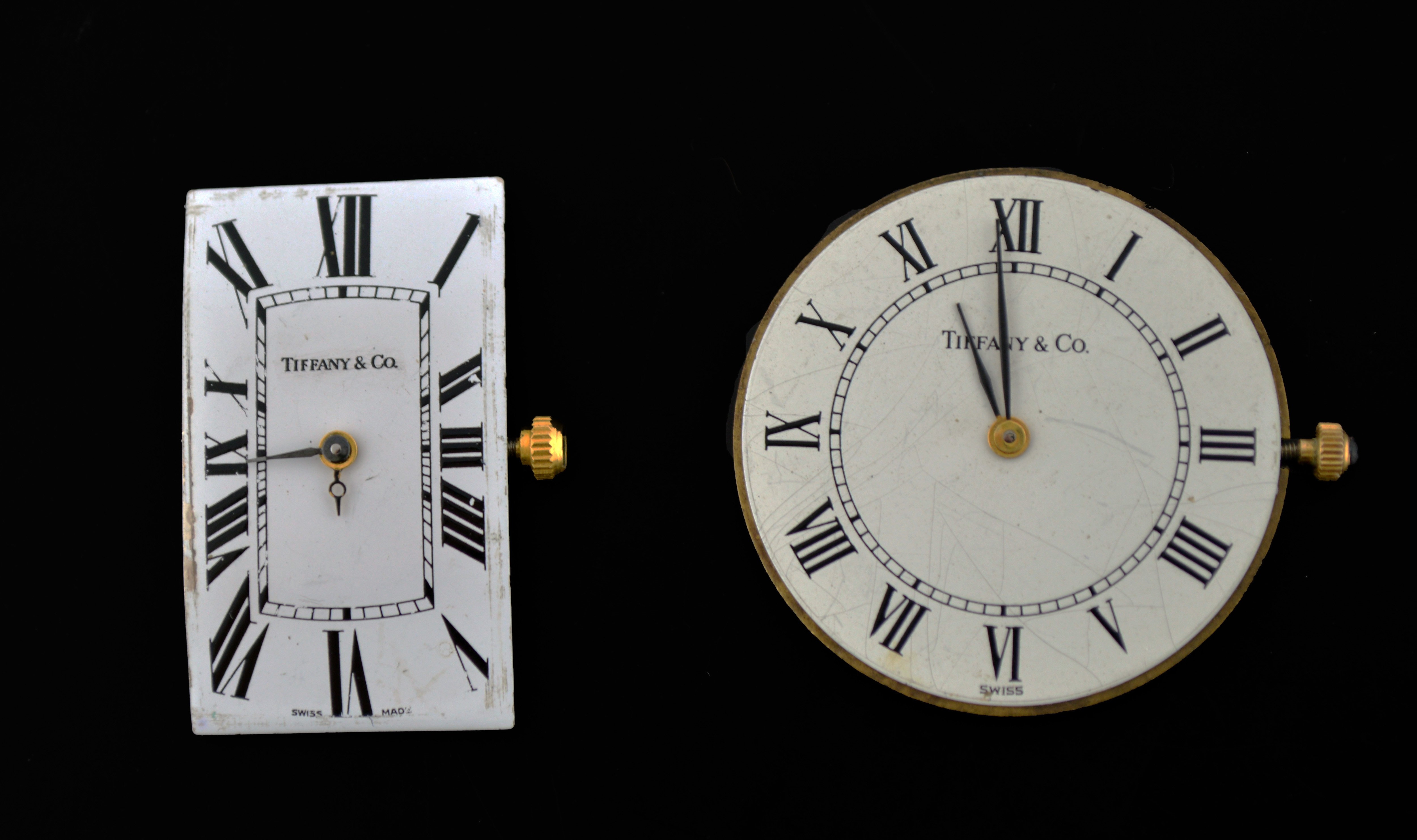 Lot of 2 Tiffany & Co. Mens ETA Quartz Movements Roman Numeral Dial ...