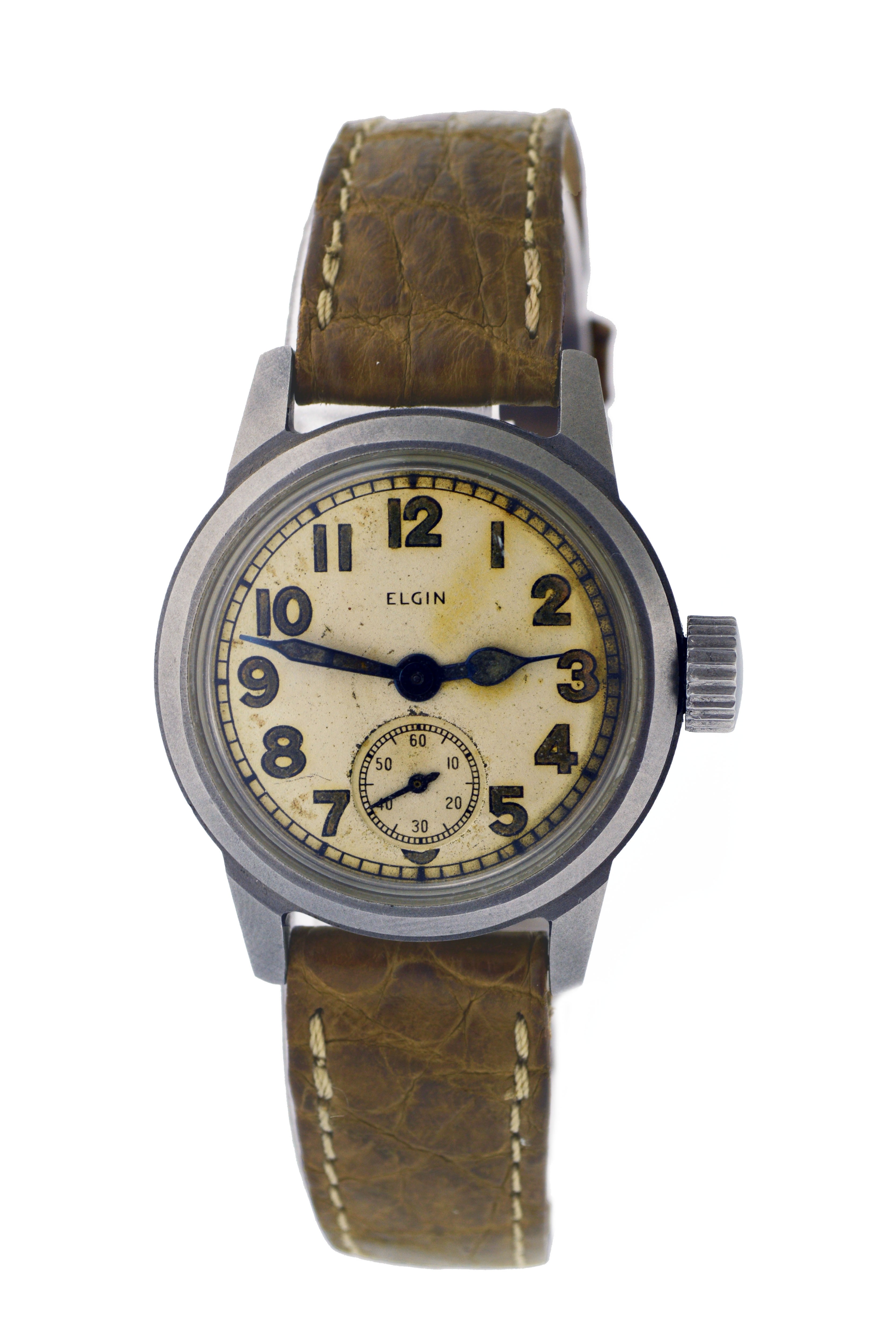 Elgin US Military Star Case 1917-H 31mm Steel Cal 554 15 Jewel WWII ...