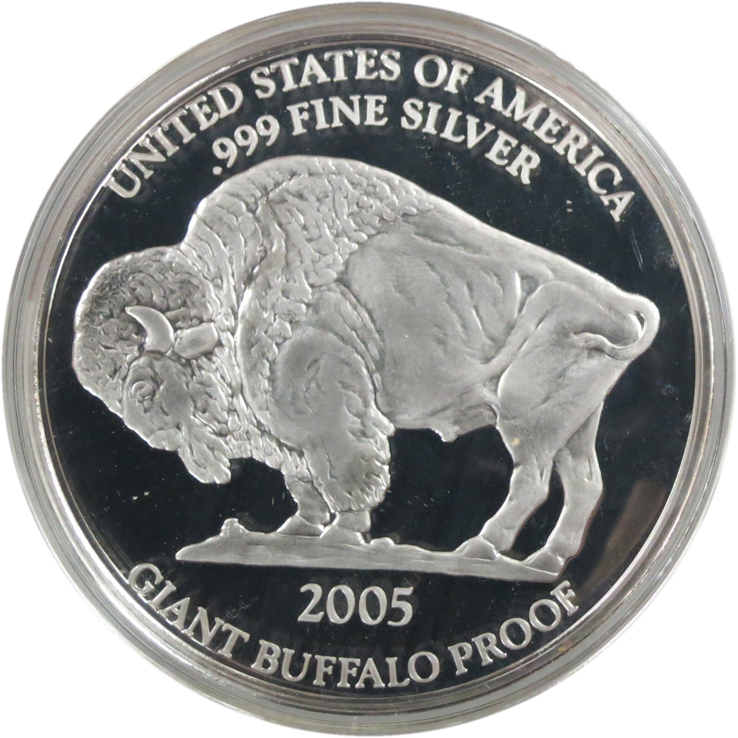 2005 National Collectors Mint Giant Buffalo Proof 1 oz .999 Fine Silver ...