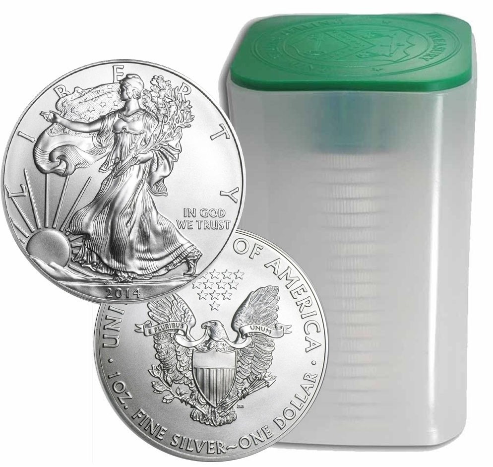 Roll Of 20 2014 $1 Silver American Eagles 1 oz Coins BU | Coin Exchange NY