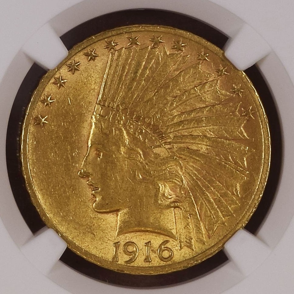 1916 S $10 Indian Head Eagle Gold NGC AU58 | Coin Exchange NY