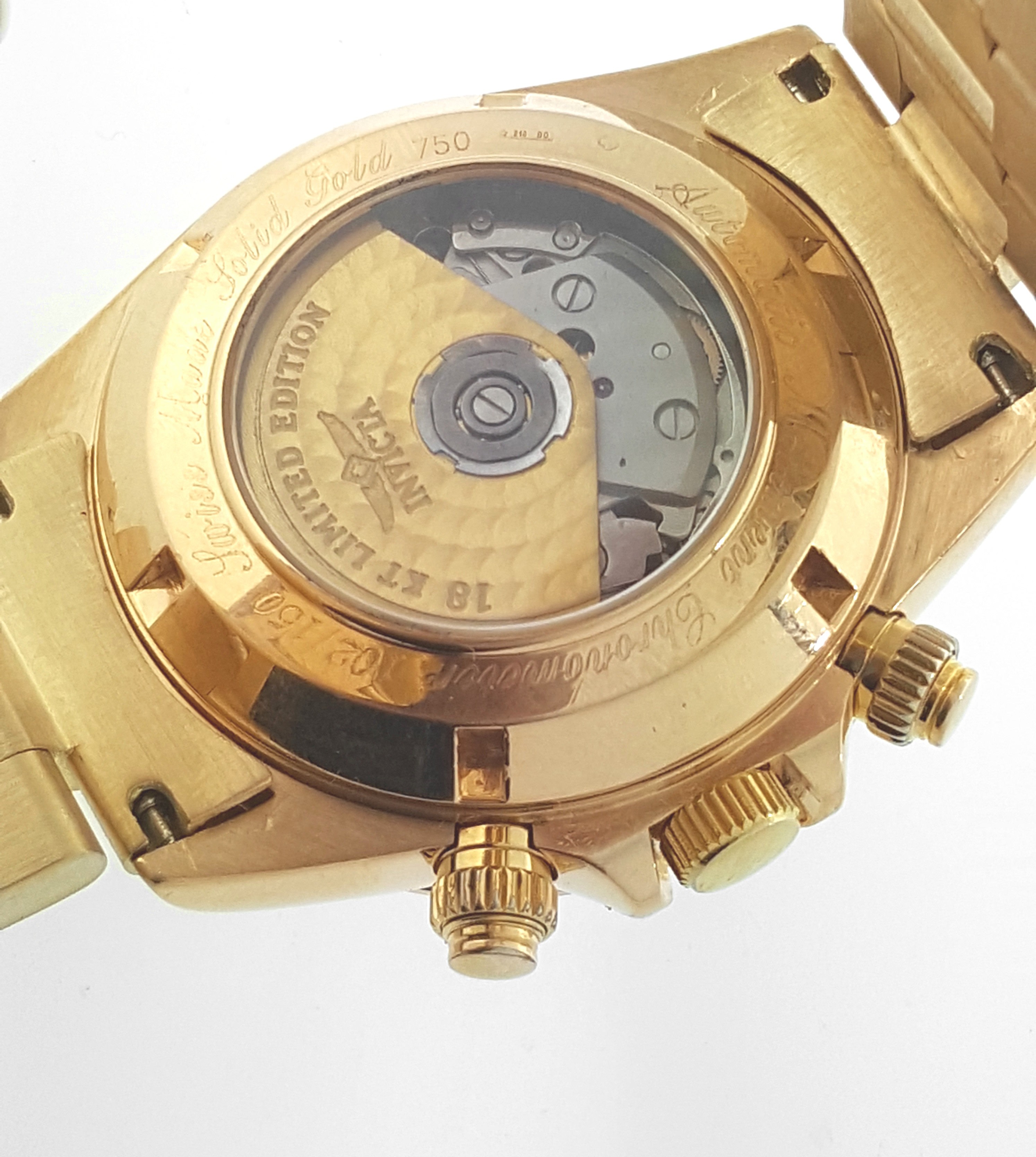 18k Solid Gold Invicta Limited edition 150 Automatic Chronograph Date ...