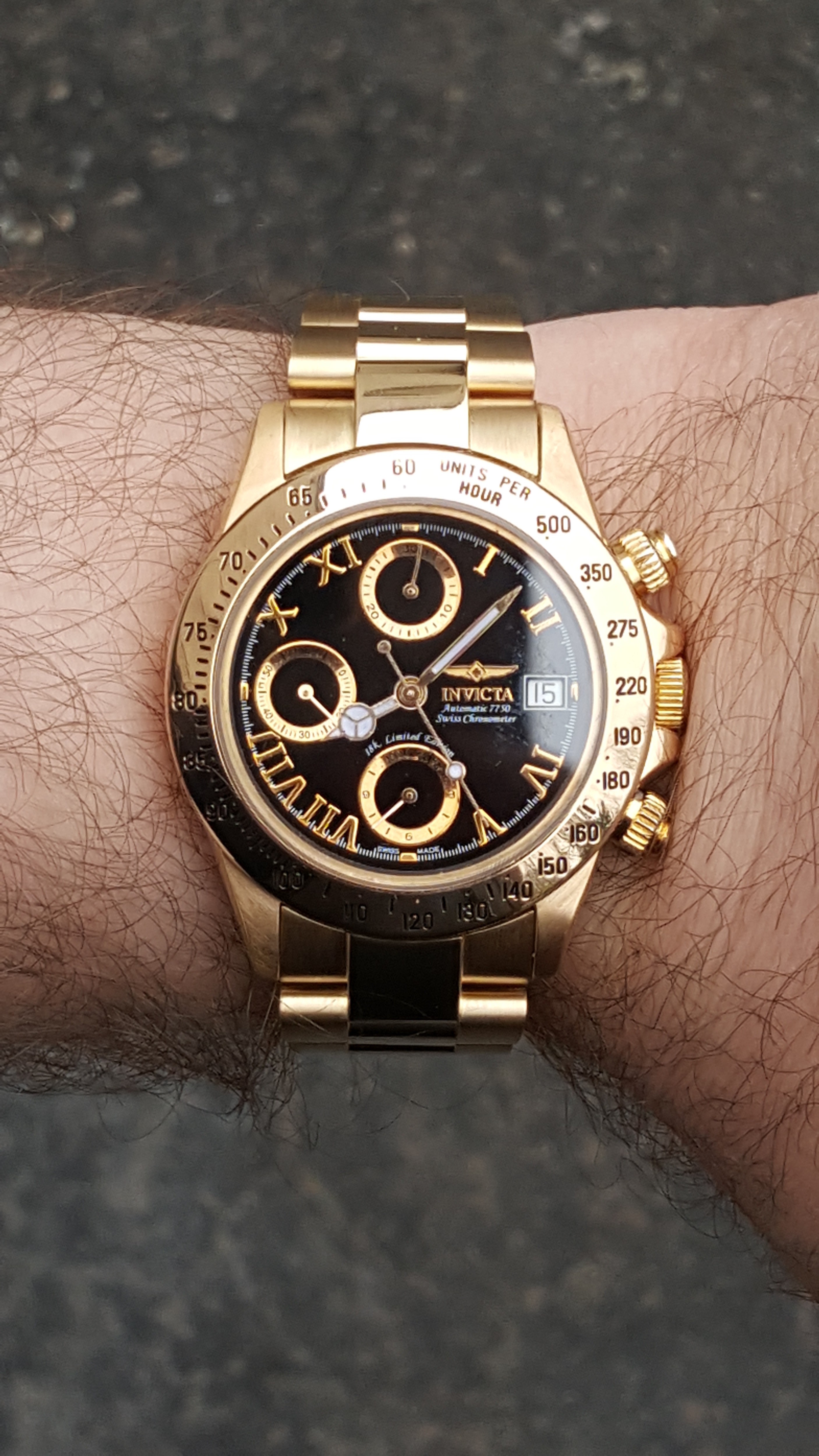 18k Solid Gold Invicta Limited edition 150 Automatic Chronograph Date ...