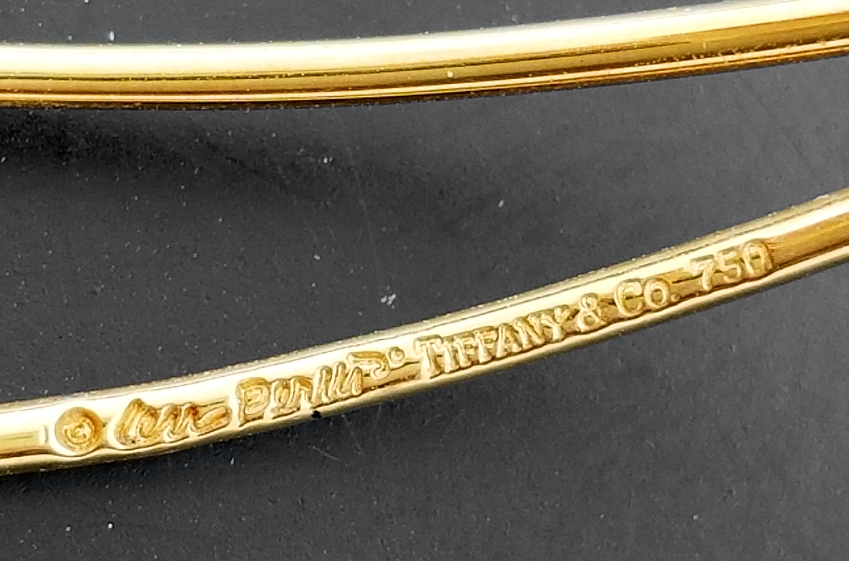 Tiffany & Co Elsa Peretti 18k Yellow Gold Wave 5 Row Bangle Bracelet ...