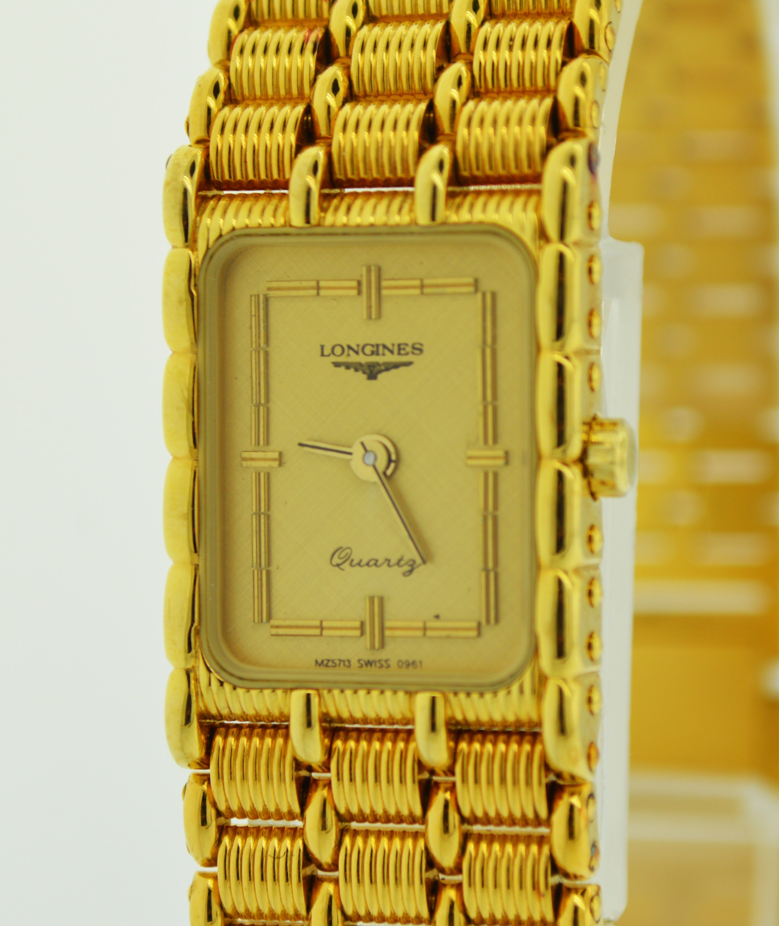 Vintage Longines 17mm Gold Plated 5j Cal 0961.2 Quartz Tank Watch ...