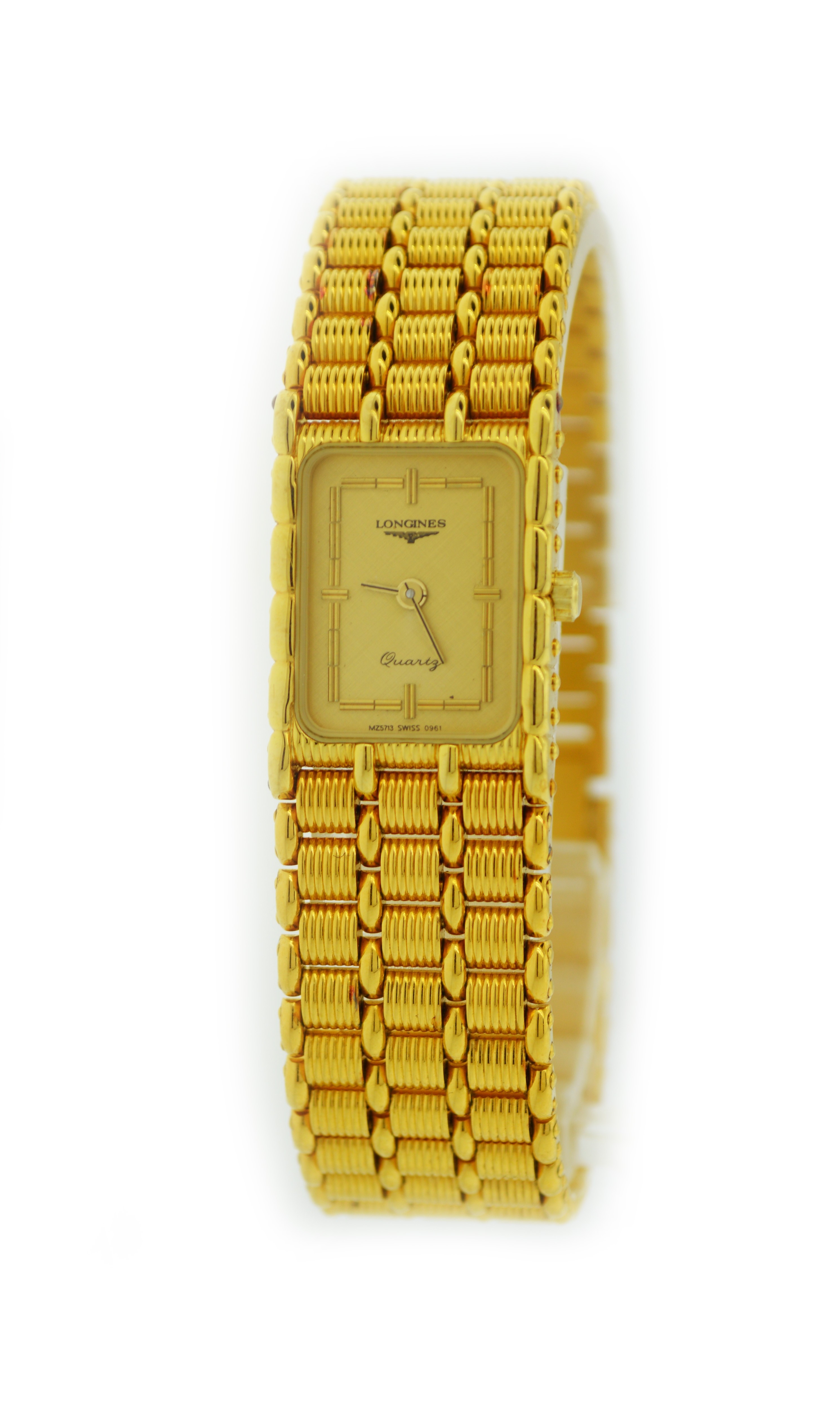 Vintage Longines 17mm Gold Plated 5j Cal 0961.2 Quartz Tank Watch ...