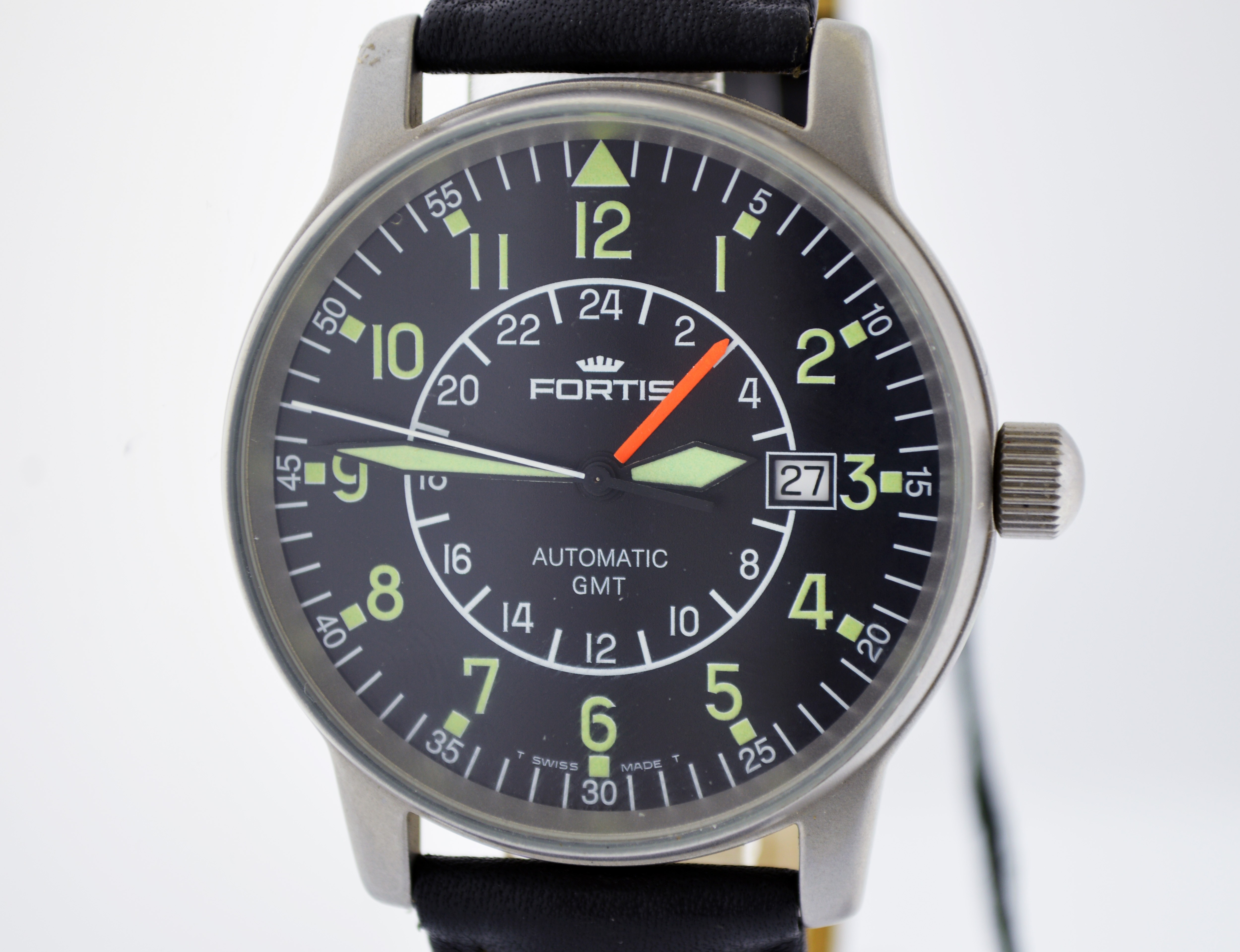 Fortis Flieger GMT Pilot 40mm Stainless Steel Date Automatic Watch NWT ...