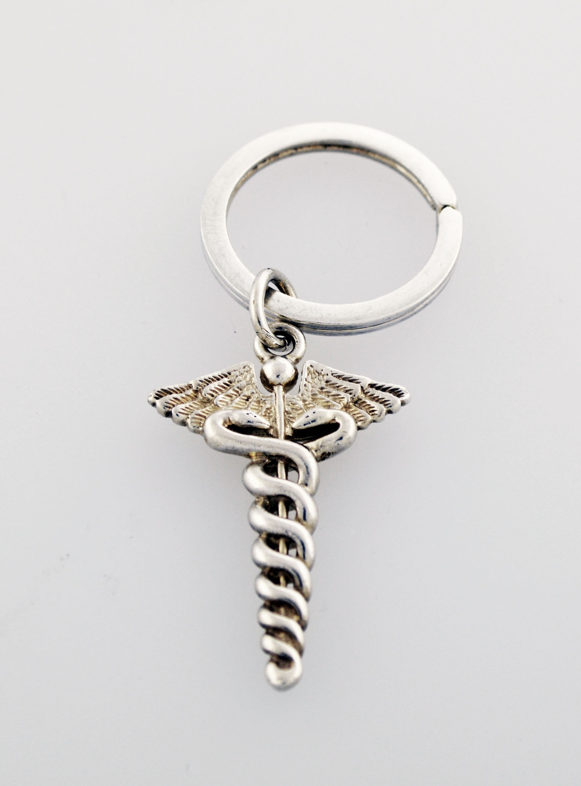 Tiffany & Co Sterling Silver Medical Doctor Caduceus Key Ring Keychain ...