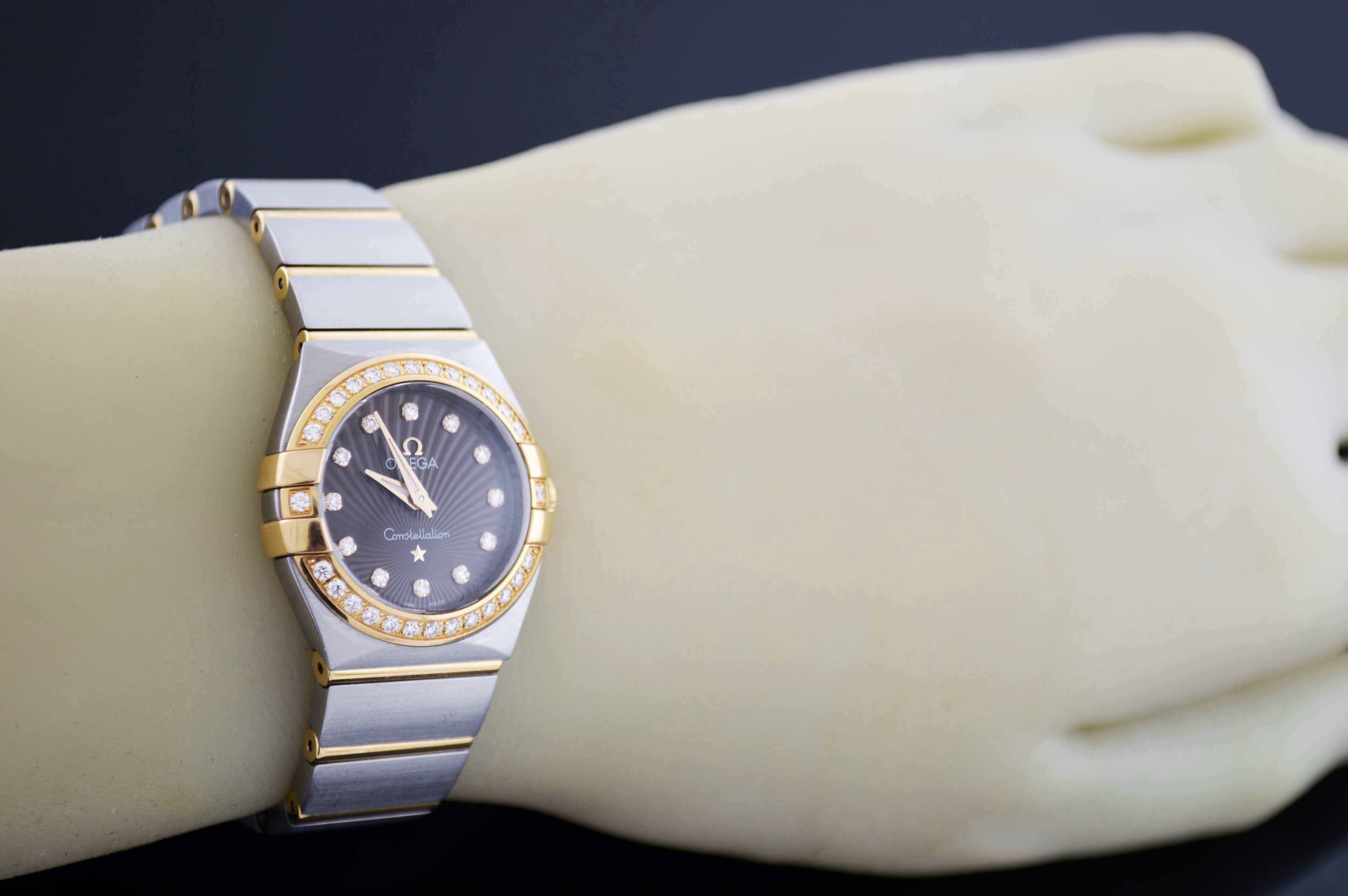 Omega Constellation 24mm 18k Rose Gold Steel Quartz Watch 123.25.24.60 ...