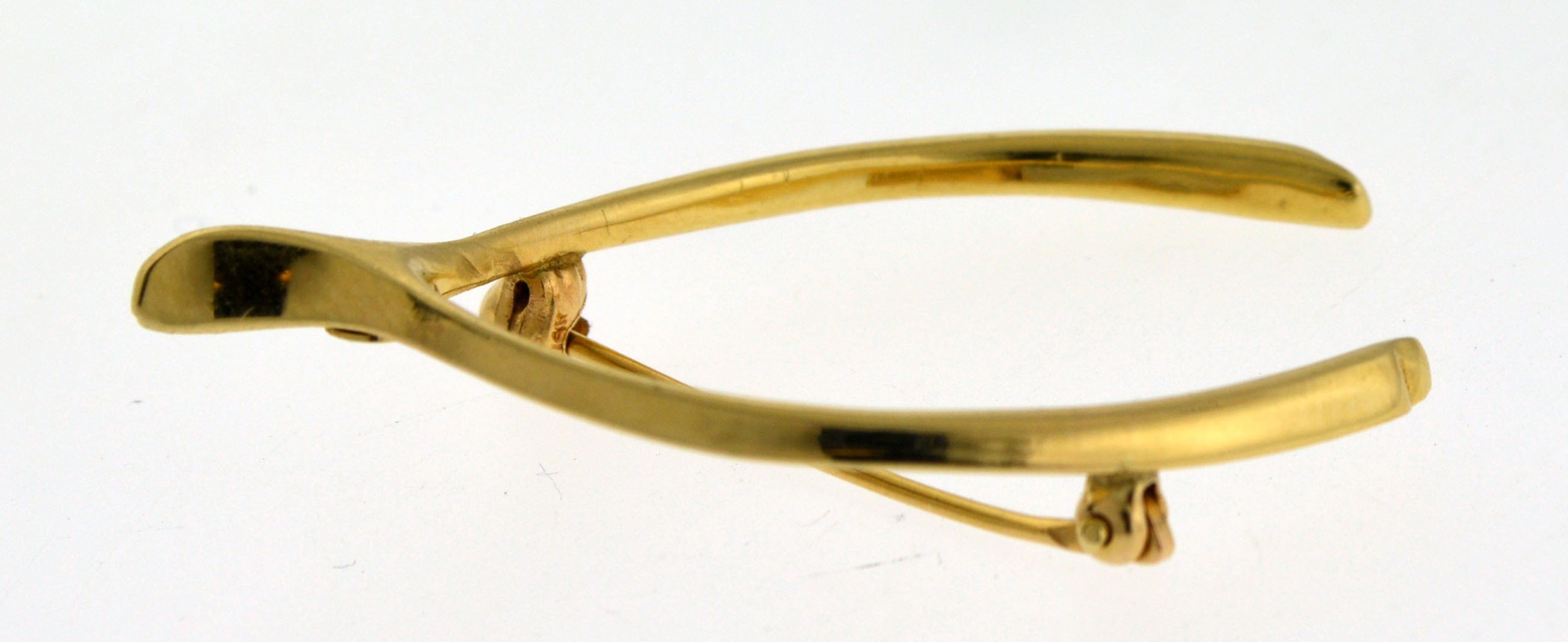 Vintage Tiffany & Co 14k Yellow Gold Good Luck Wishbone Brooch Pin With ...