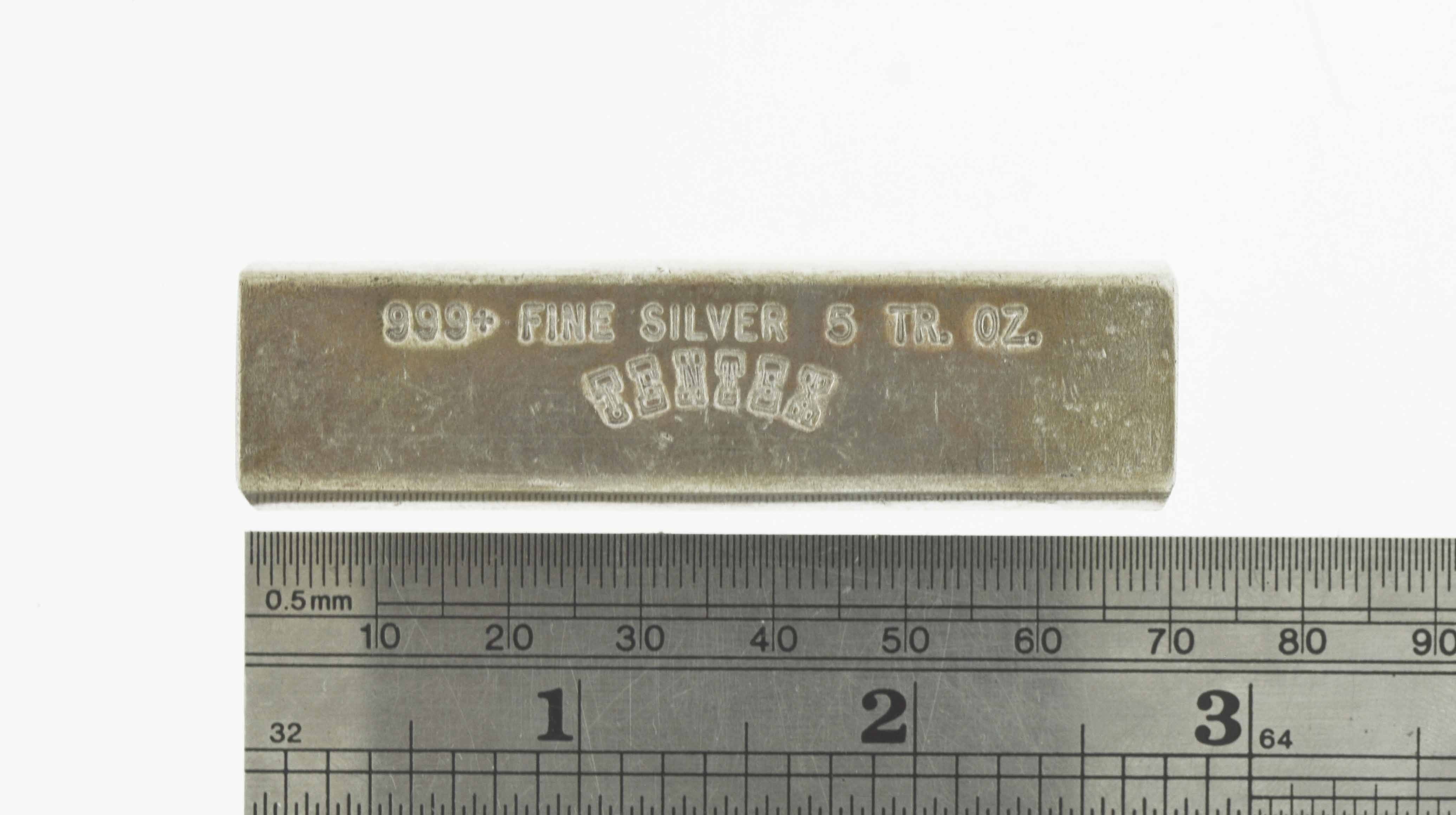 Vintage TENTEX Sunshine Mint 5 oz .999+ Fine Silver Kit Kat Bar Ingot ...