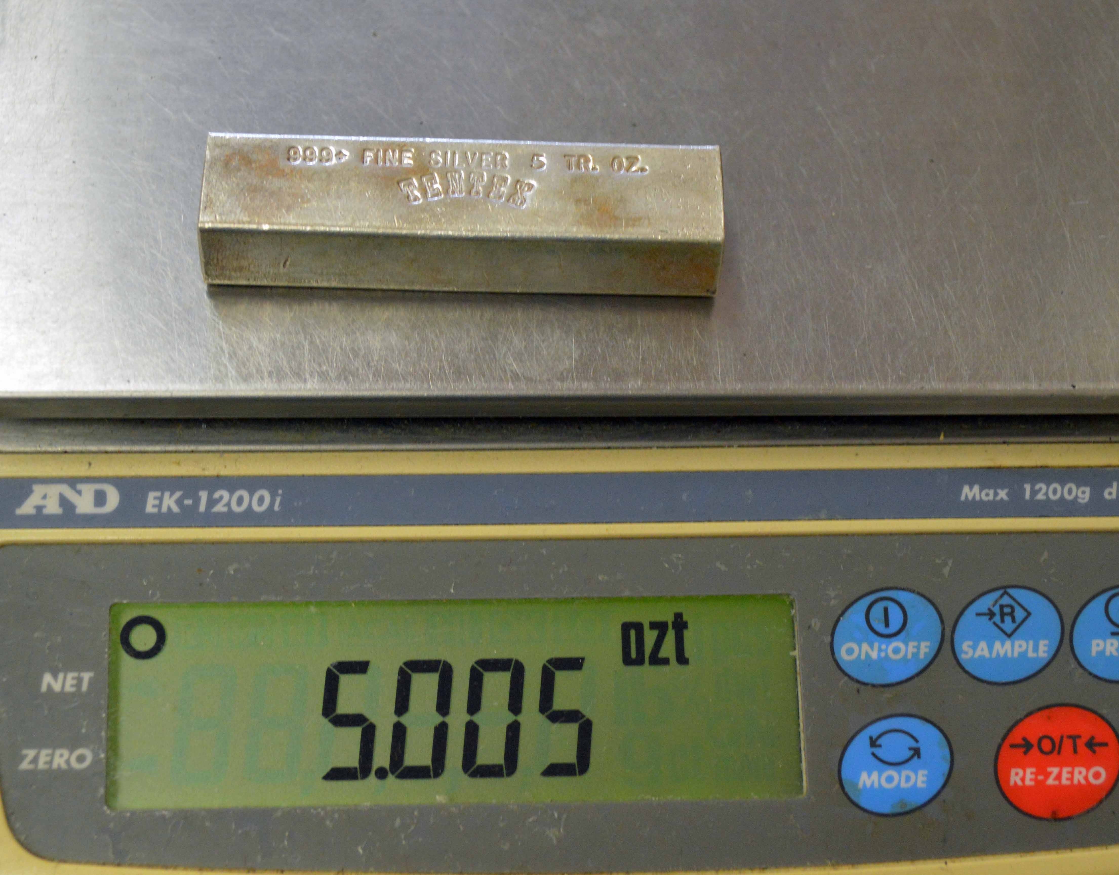 Vintage TENTEX Sunshine Mint 5 oz .999+ Fine Silver Kit Kat Bar Ingot ...