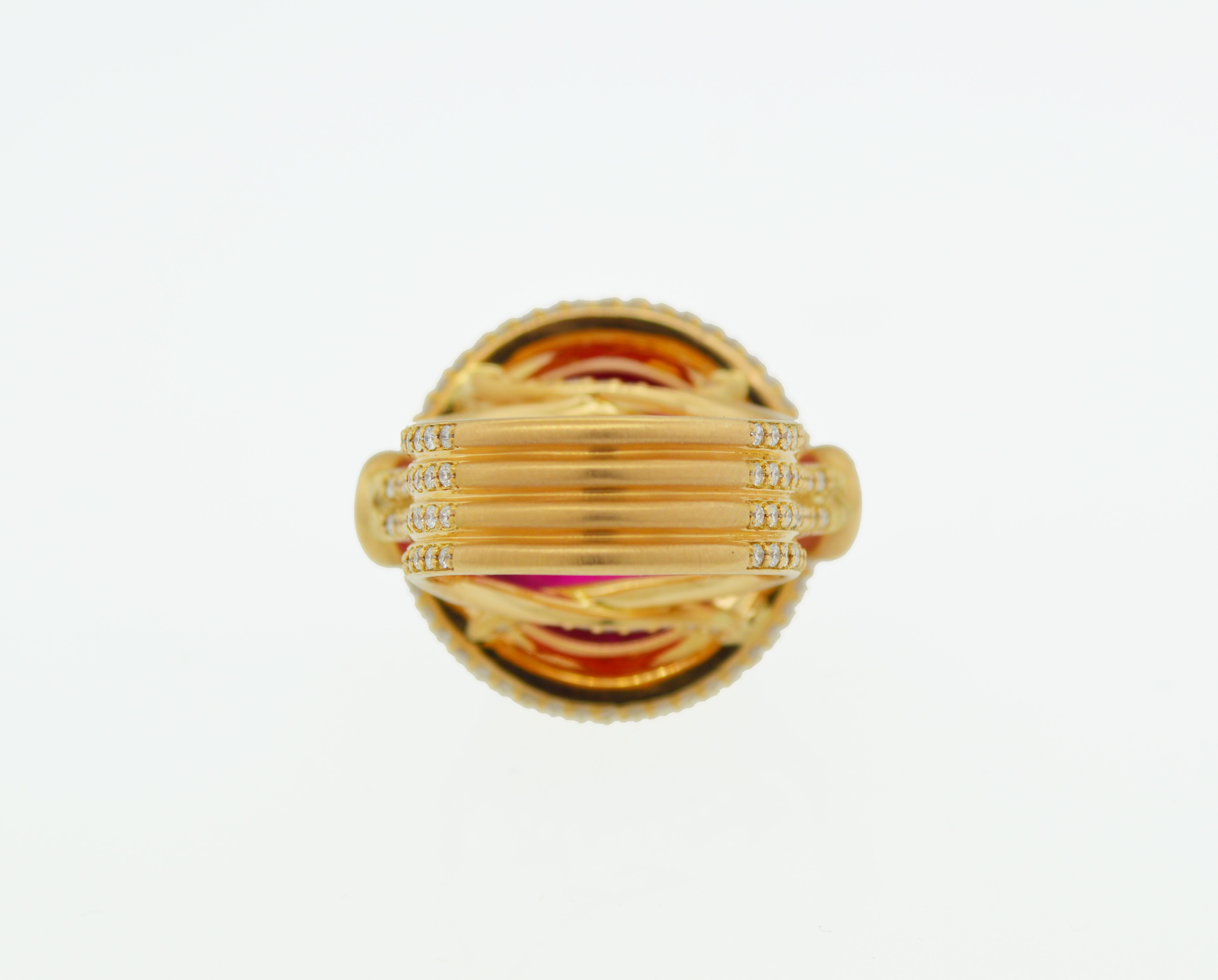 Sam Lehr 18k Rose Gold 25ct Rubellite Tourmaline Sapphire Diamond ...