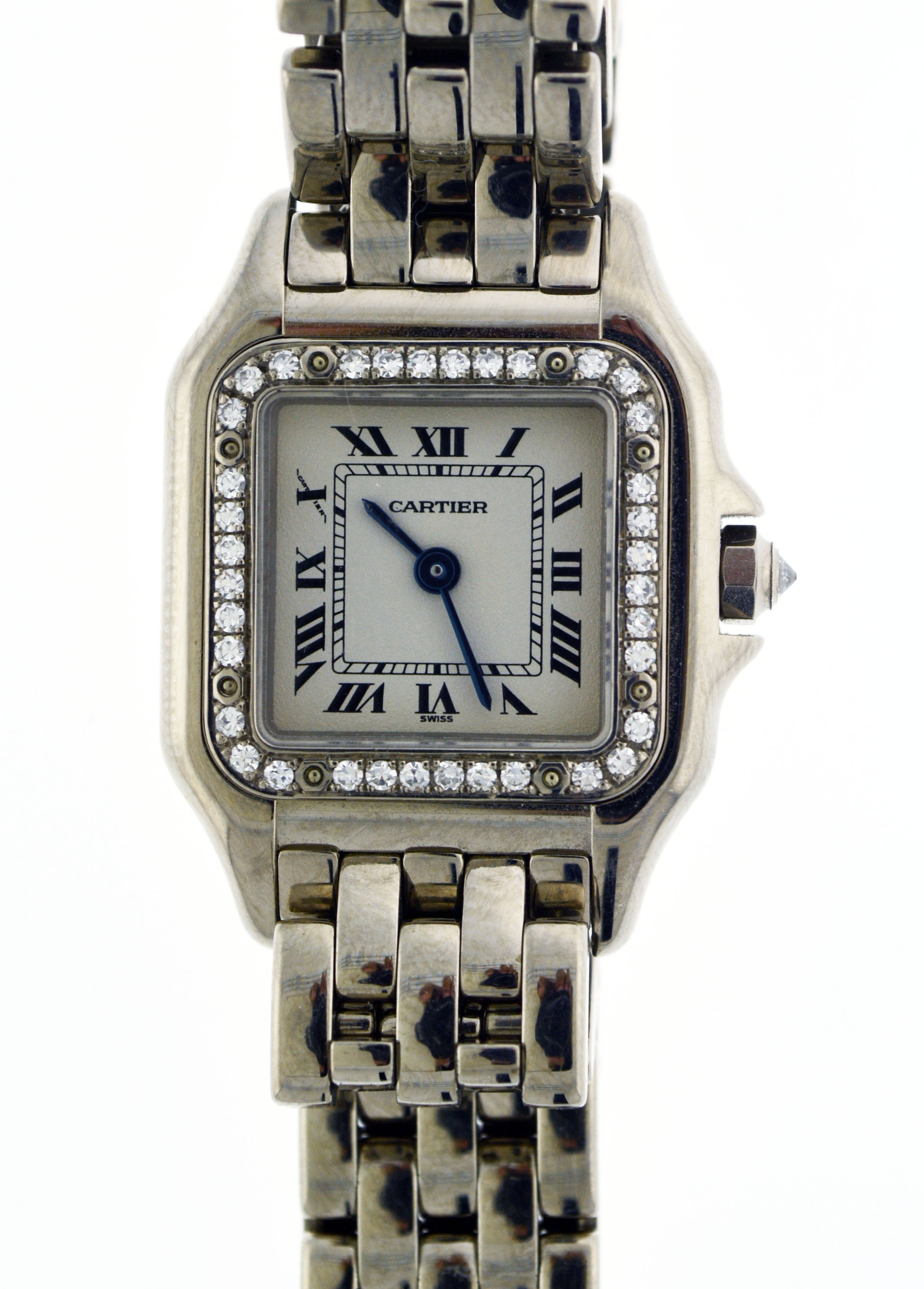 Cartier Panthere Small Model 22mm 18k White Gold Diamond Quartz Watch ...