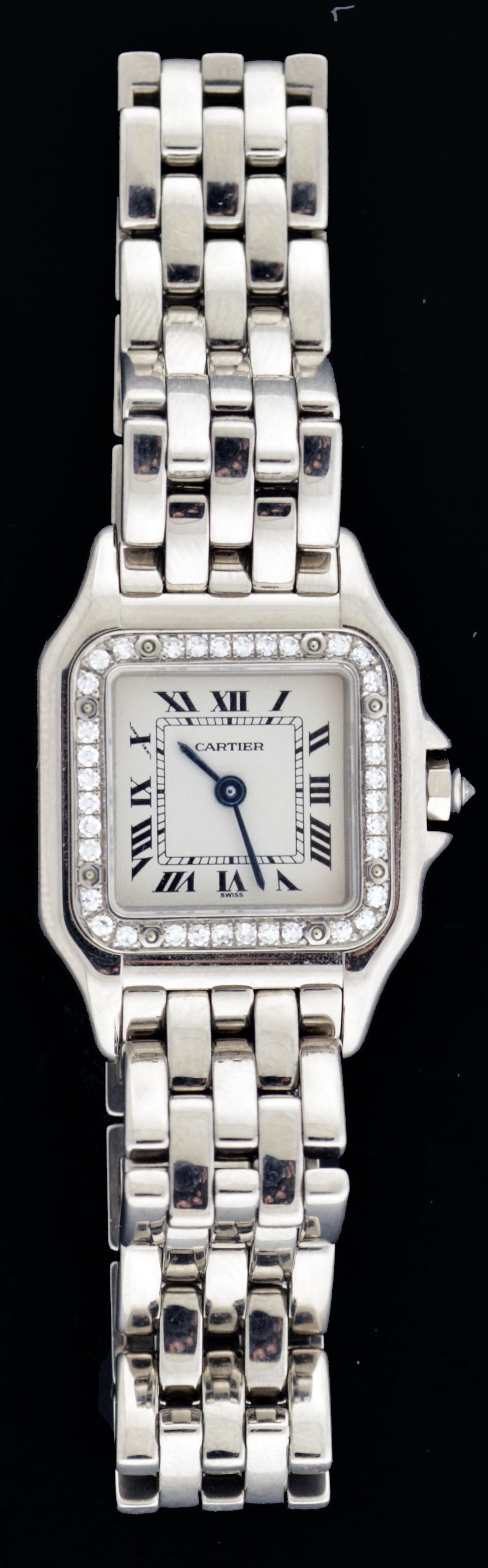 Cartier Panthere Small Model 22mm 18k White Gold Diamond Quartz Watch ...