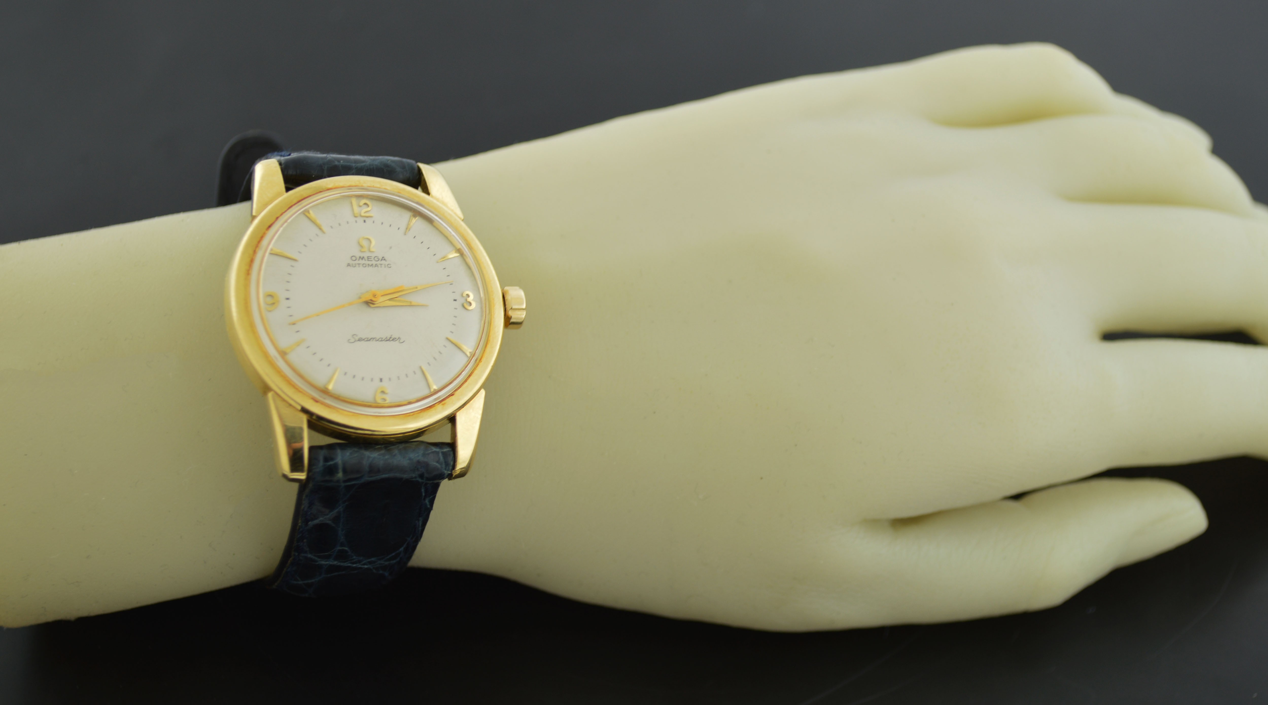 Vintage 1954 Omega Seamaster 2767 Cal 354 34mm 18k Gold Bumper ...