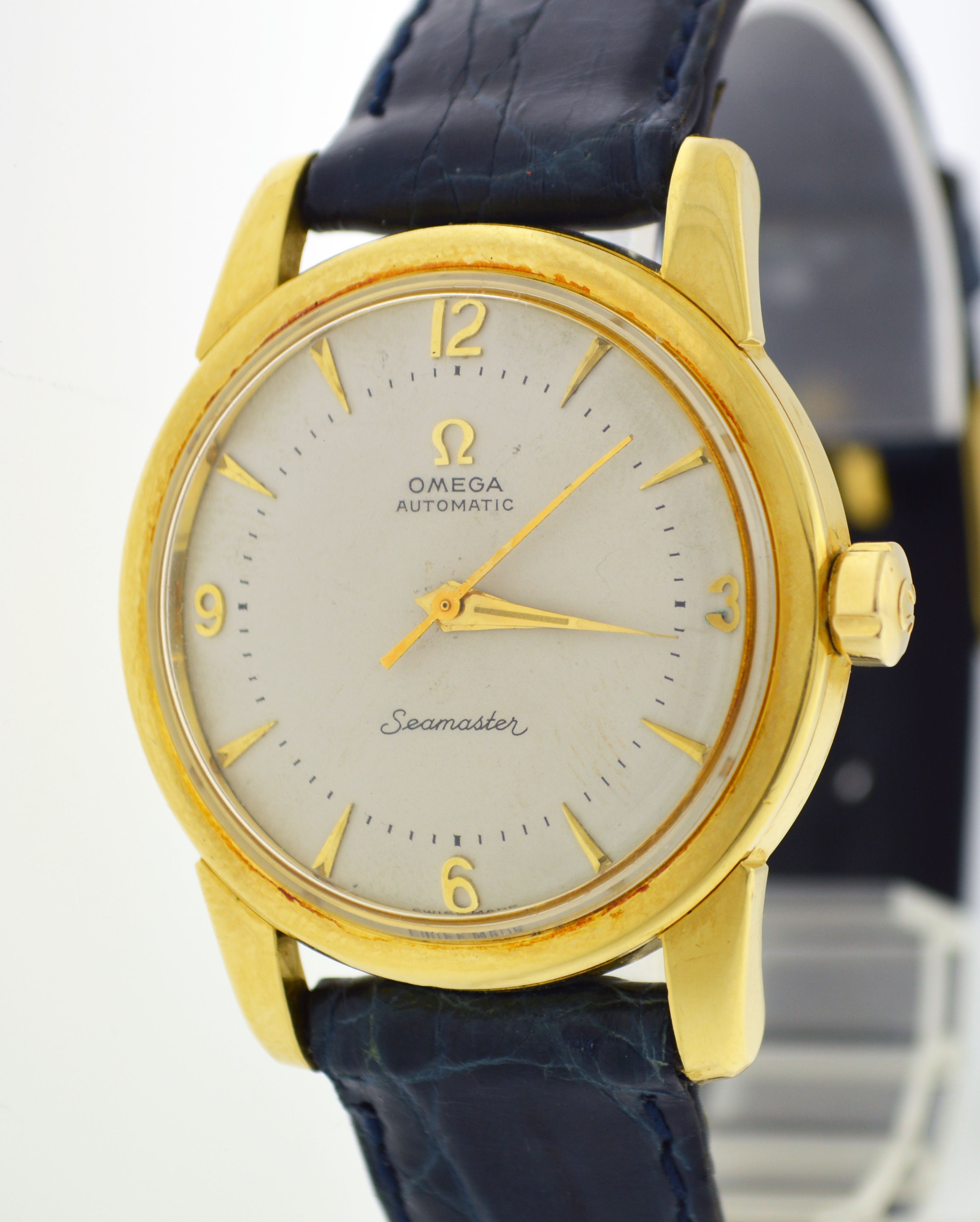 Vintage 1954 Omega Seamaster 2767 Cal 354 34mm 18k Gold Bumper ...
