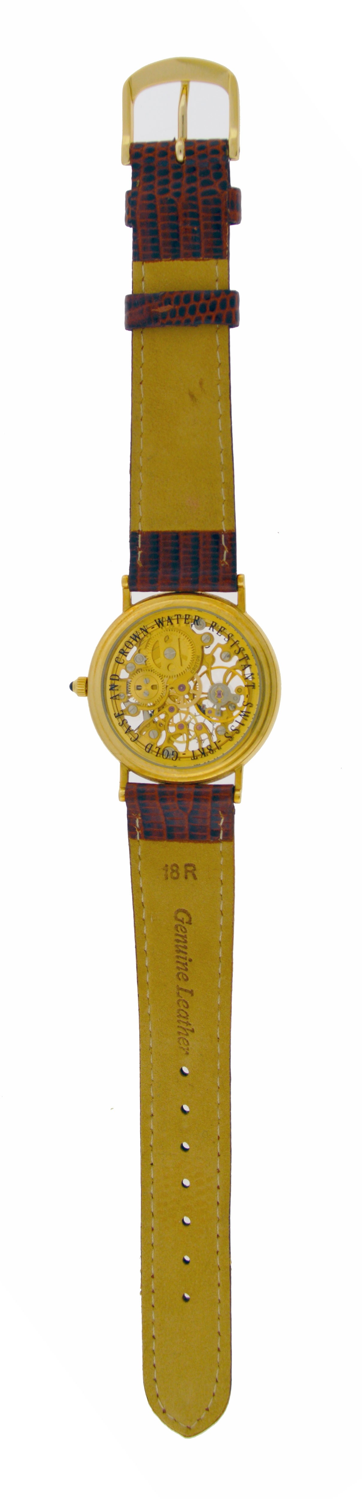 Vintage Croton 18k Yellow Gold Skeleton 17 Jewel Mechanical Watch WORKS ...