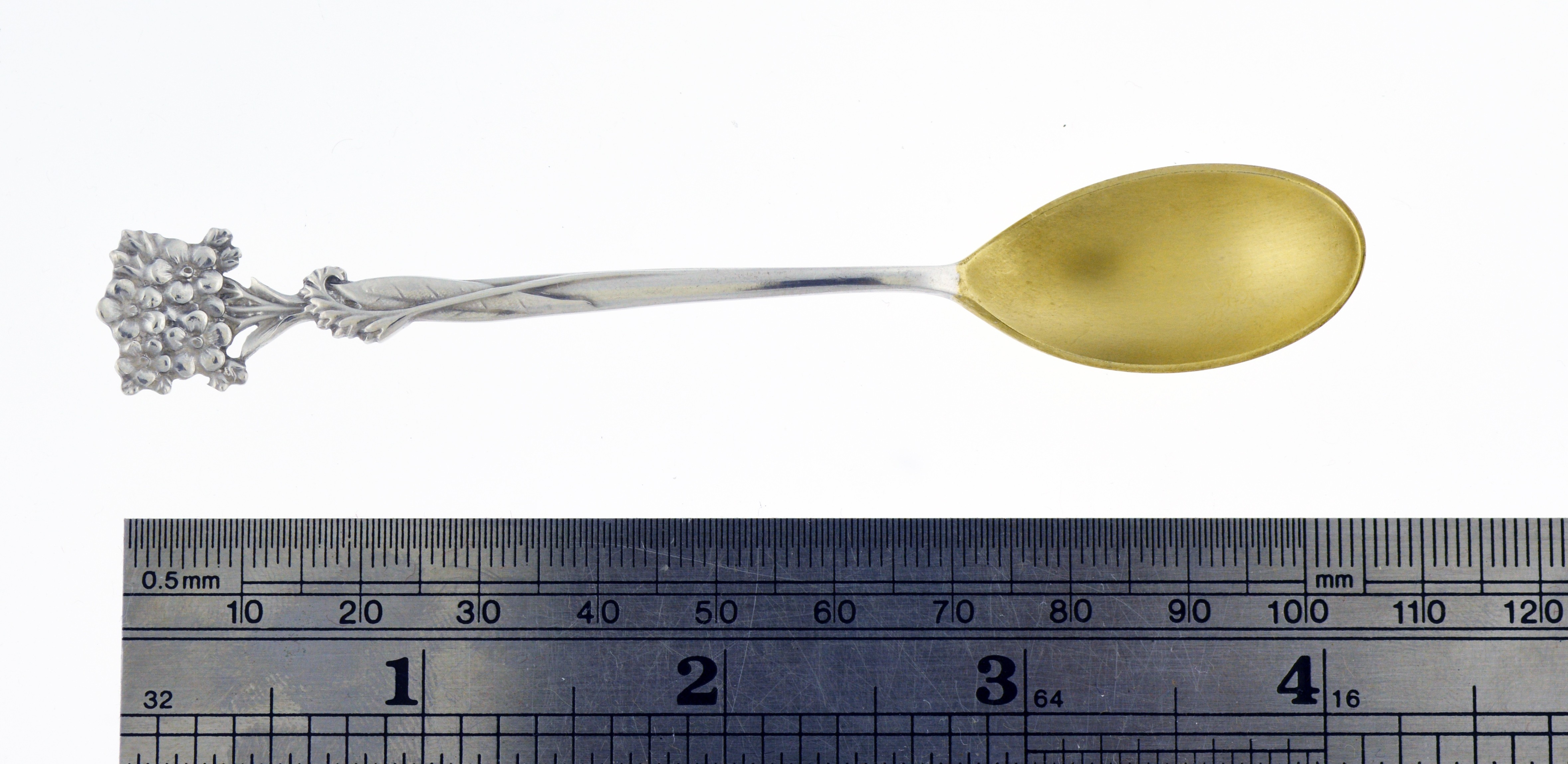 Set Of 12 Antique Tiffany & Co Sterling Silver Vermeil Floral Demitasse ...