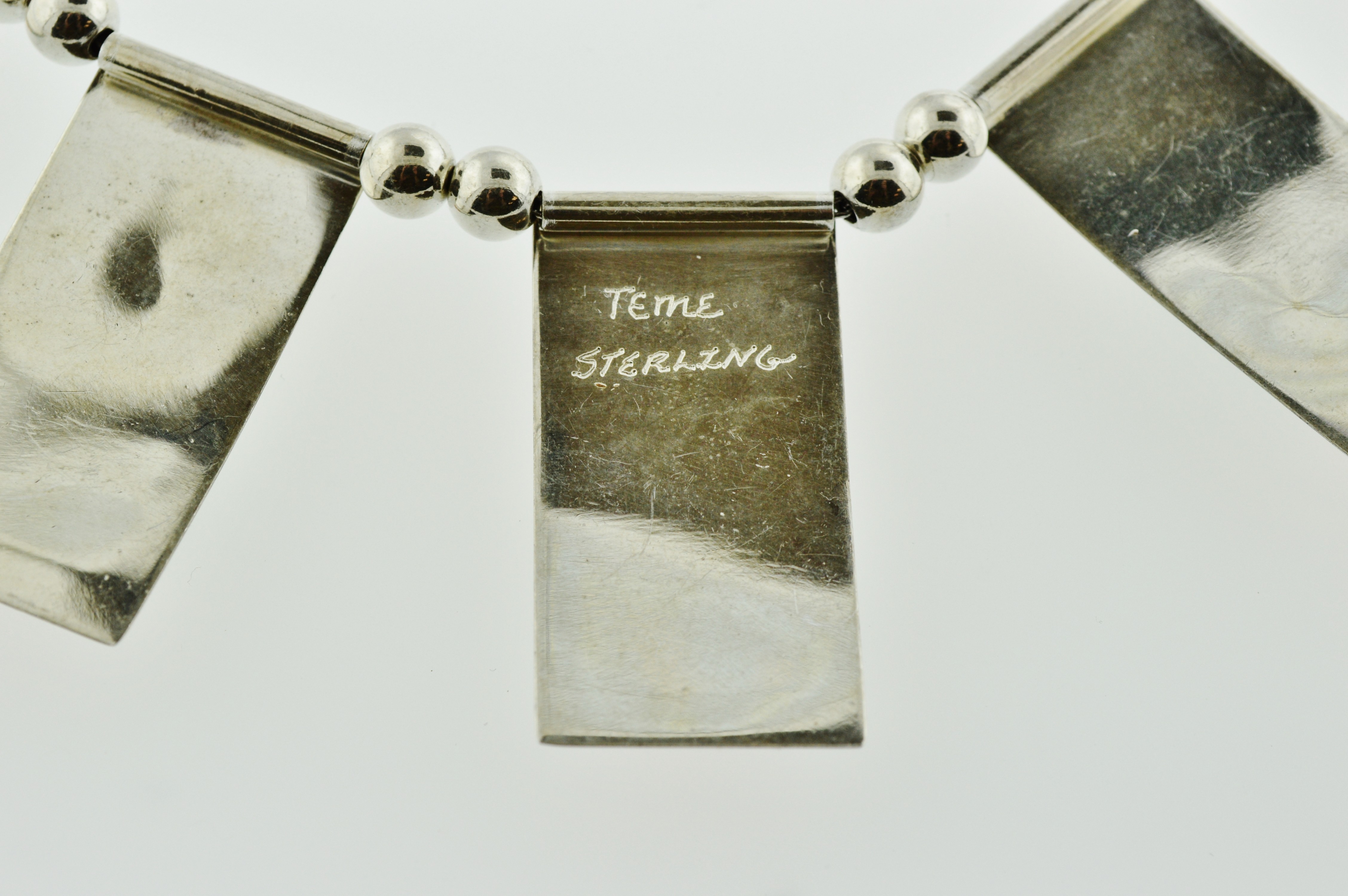 Native American Navajo Teme Sterling Silver Multistone Inlay Necklace ...