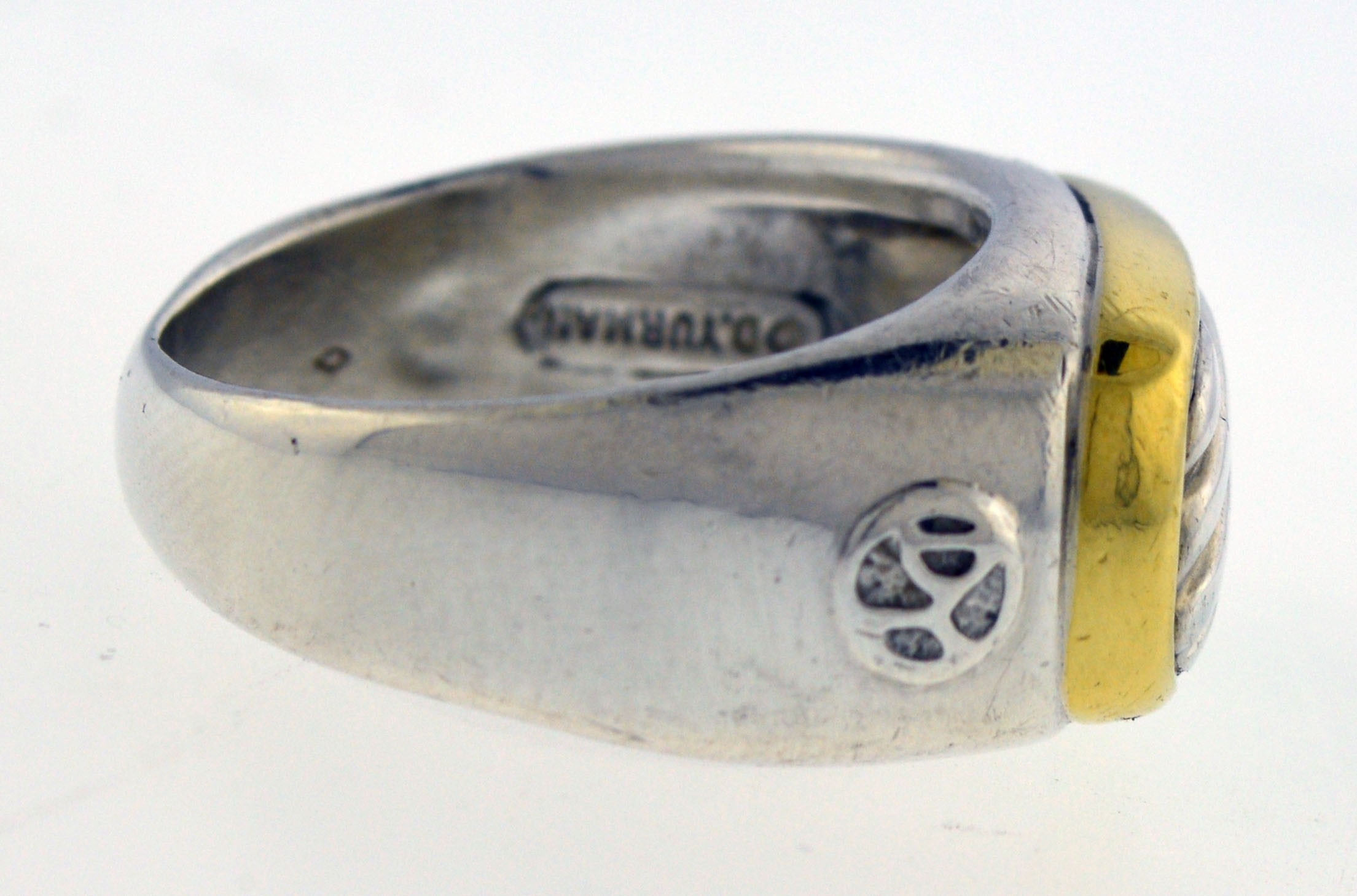 Vintage David Yurman Thoroughbred 18k Yellow Gold Sterling Silver Ring ...