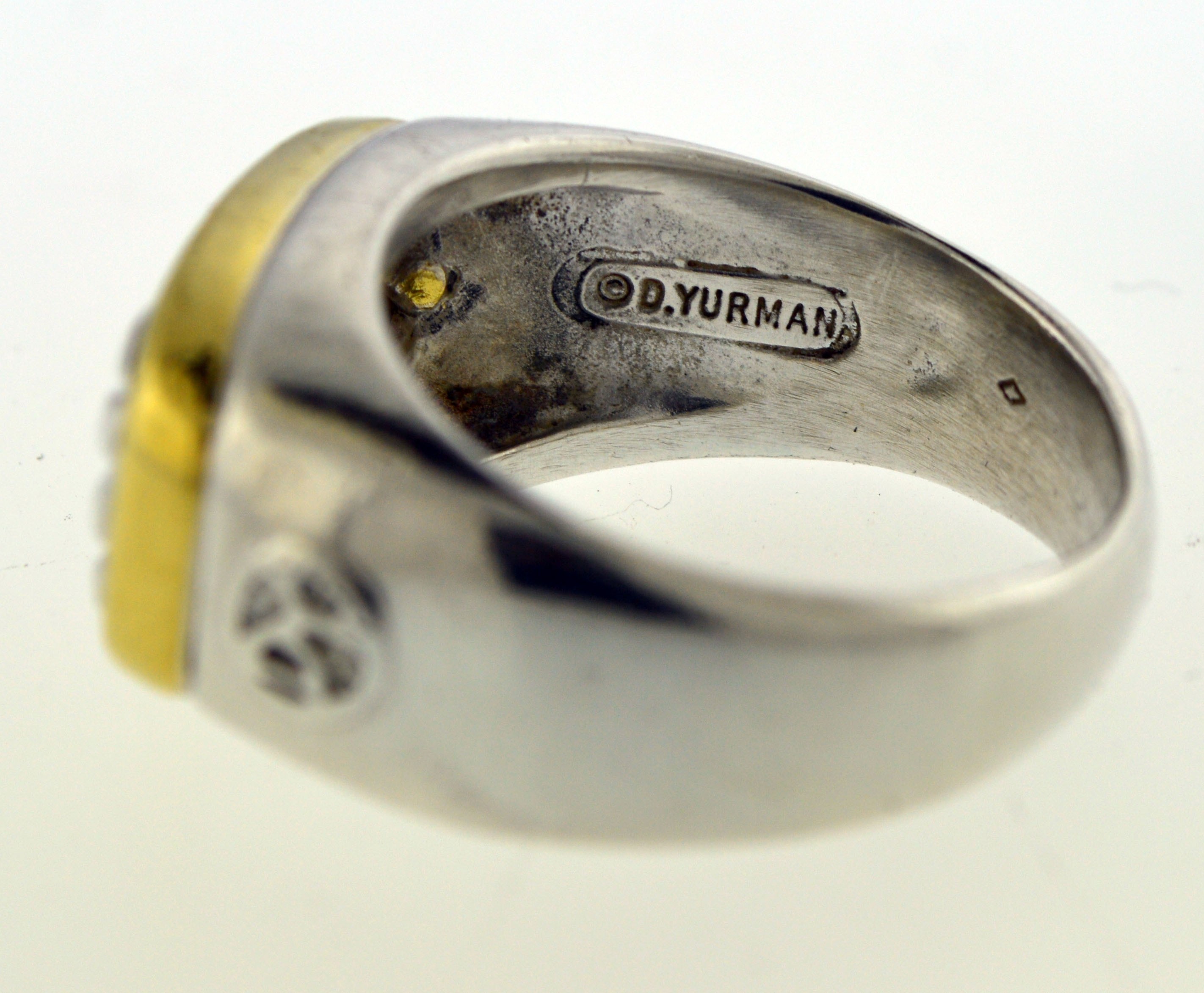 Vintage David Yurman Thoroughbred 18k Yellow Gold Sterling Silver Ring ...