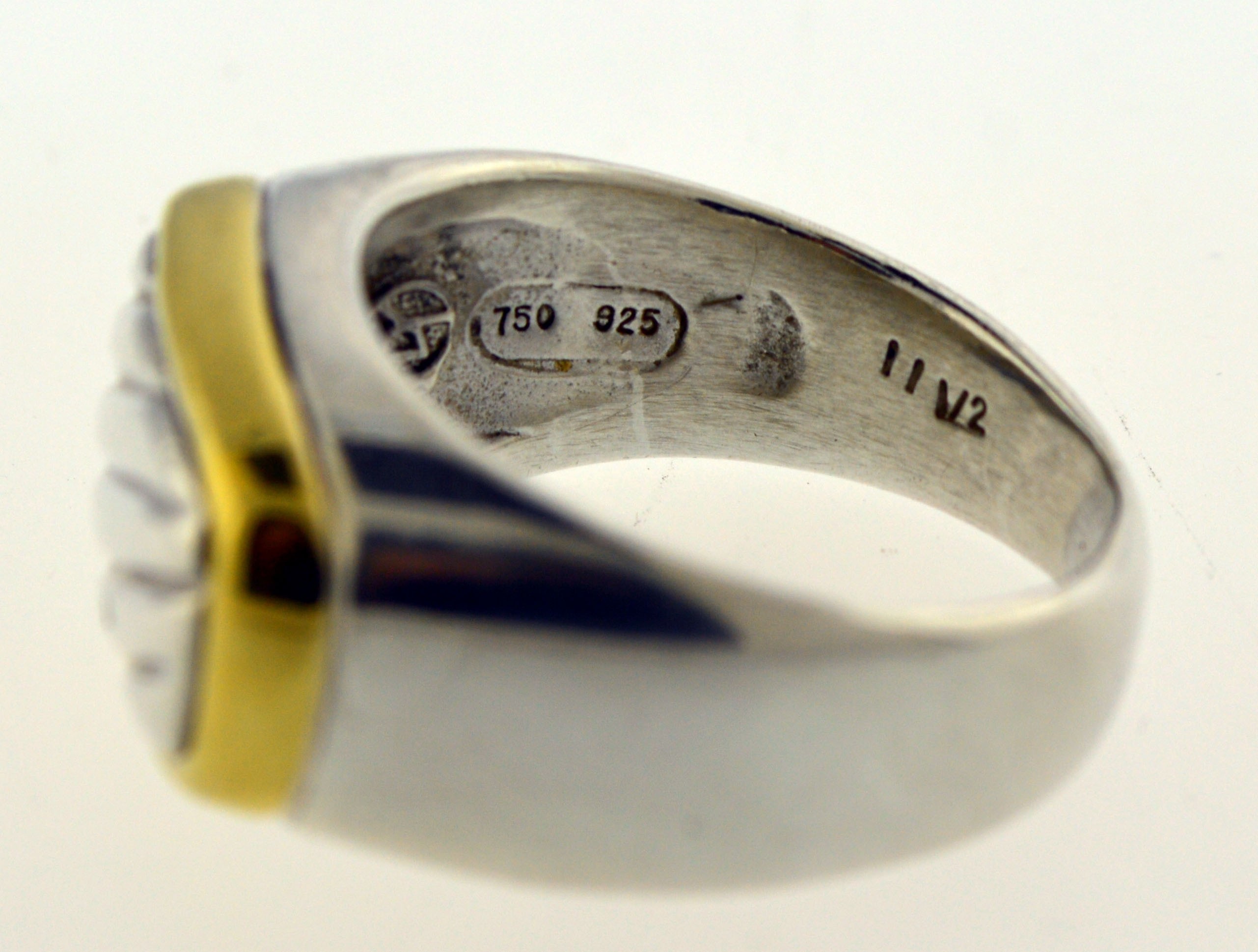 Vintage David Yurman Thoroughbred 18k Yellow Gold Sterling Silver Ring ...