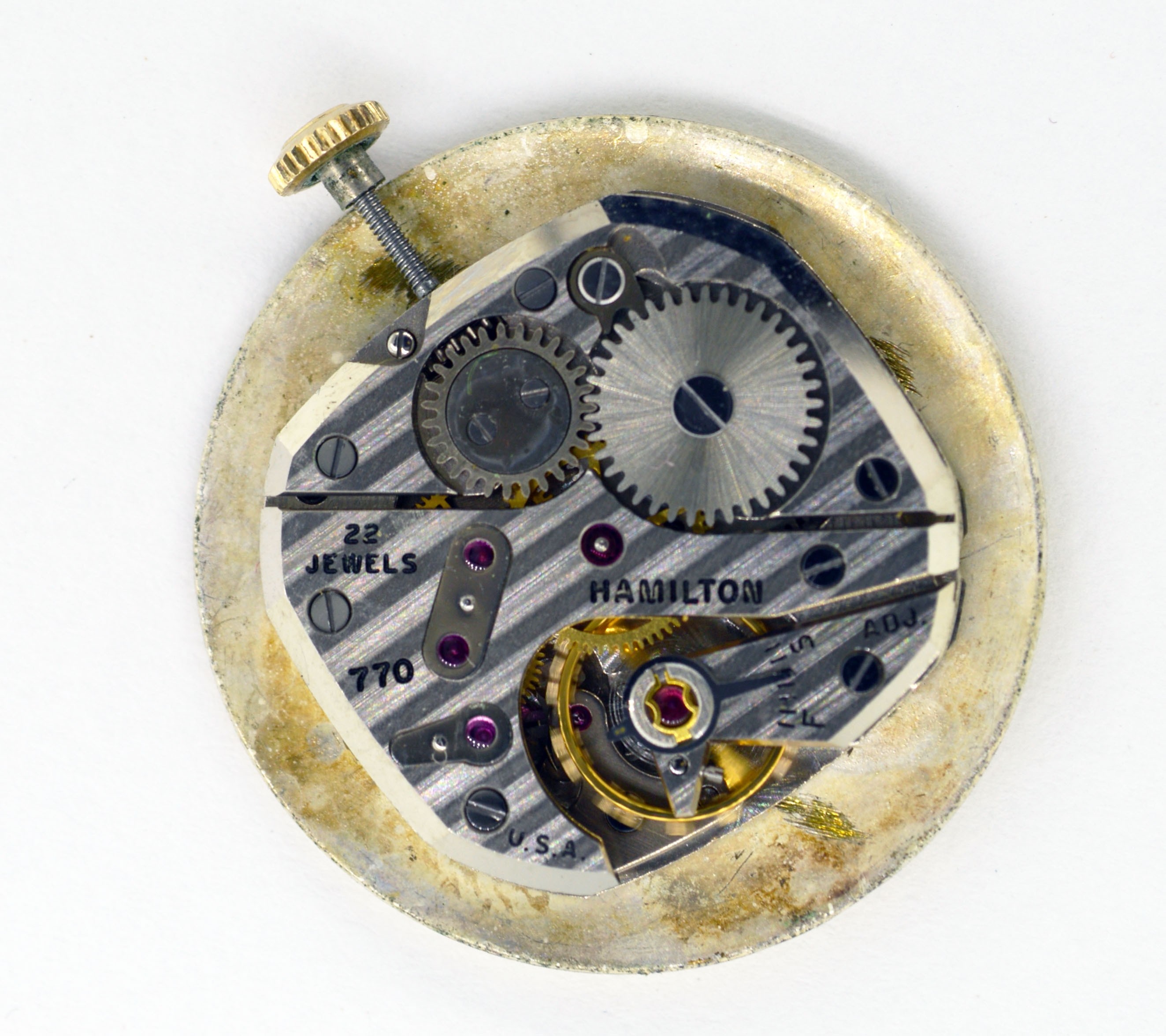 Vintage Hamilton Cal 770 14k Yellow Gold 32mm 22 Jewel Incabloc ...