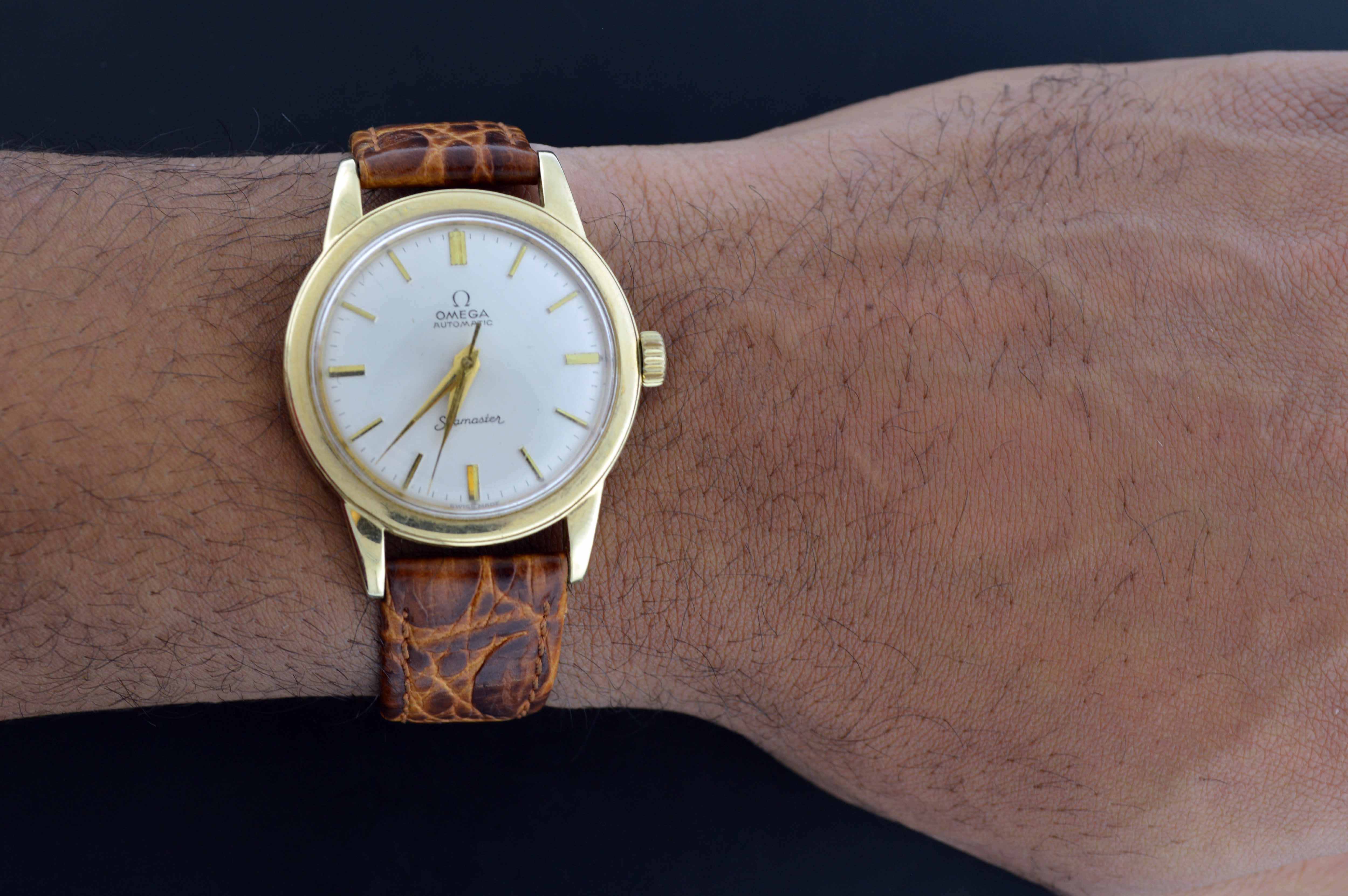 Vintage 1958 Omega Seamaster Cal 501 34mm 14k Gold 20 Jewel Automatic ...