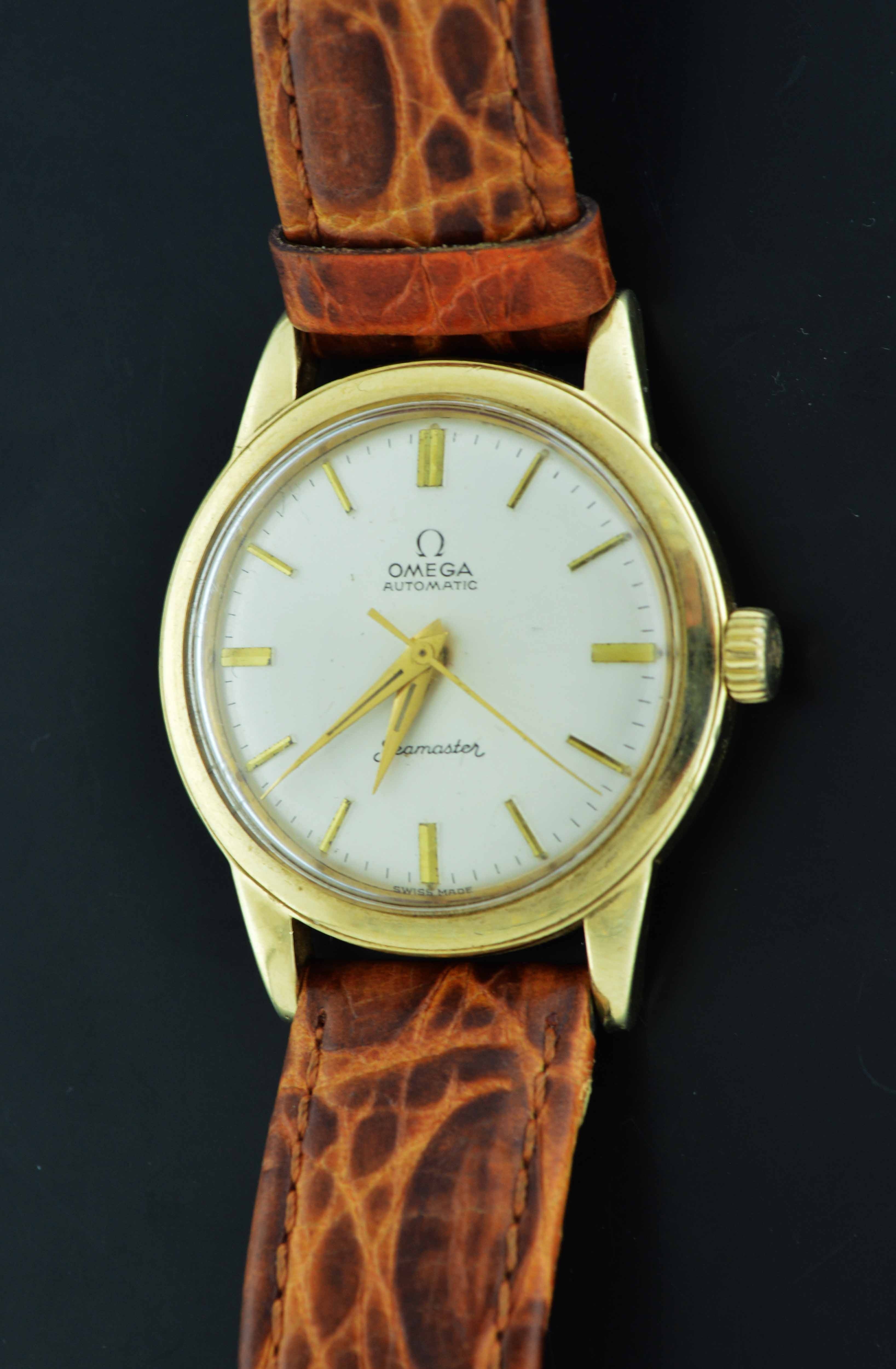 Vintage 1958 Omega Seamaster Cal 501 34mm 14k Gold 20 Jewel Automatic ...