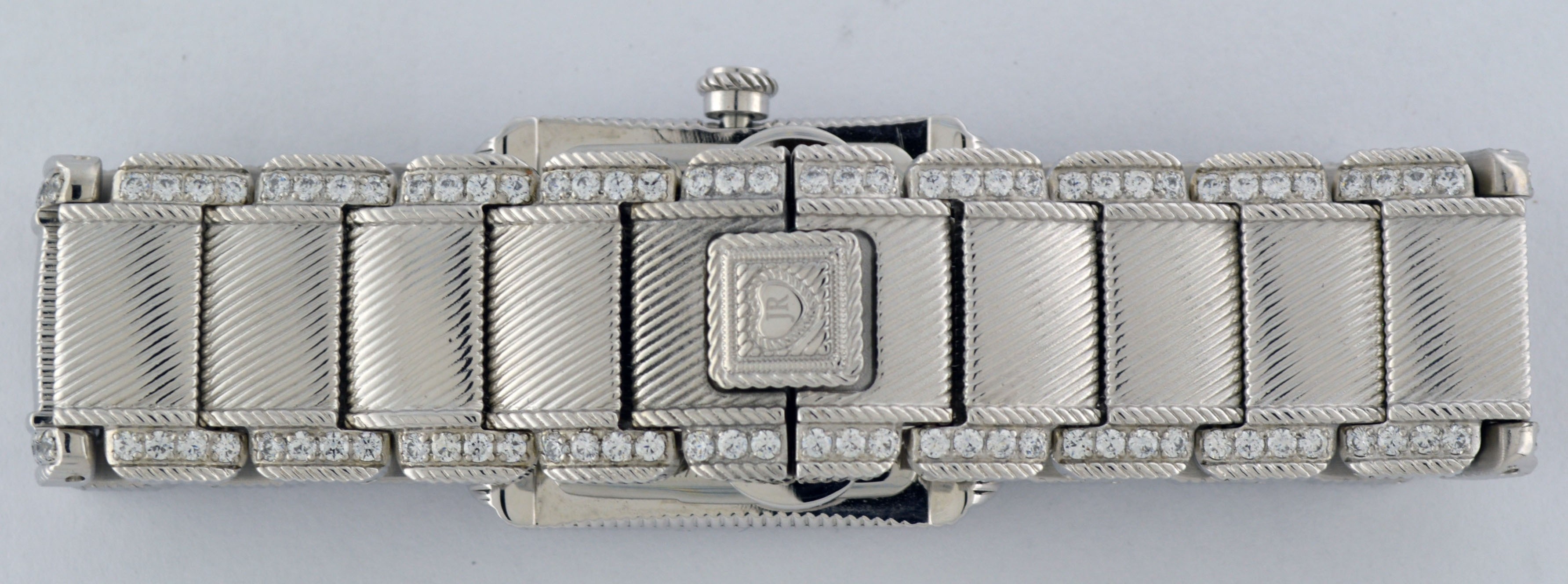 Judith Ripka 25mm Silver Tone Stainless Steel MOP Dial Diamonique ...