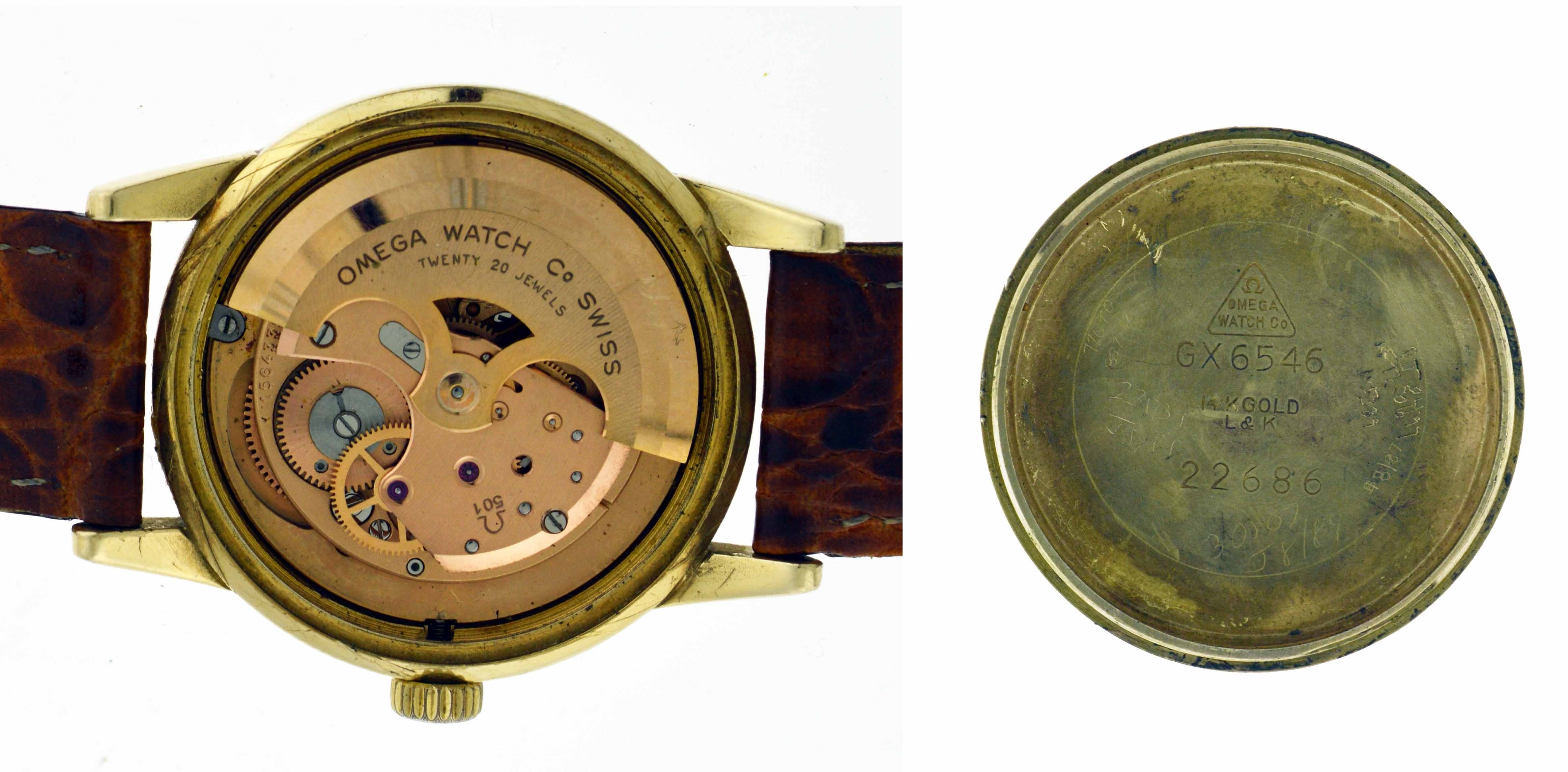 Vintage 1958 Omega Seamaster Cal 501 34mm 14k Gold 20 Jewel Automatic ...