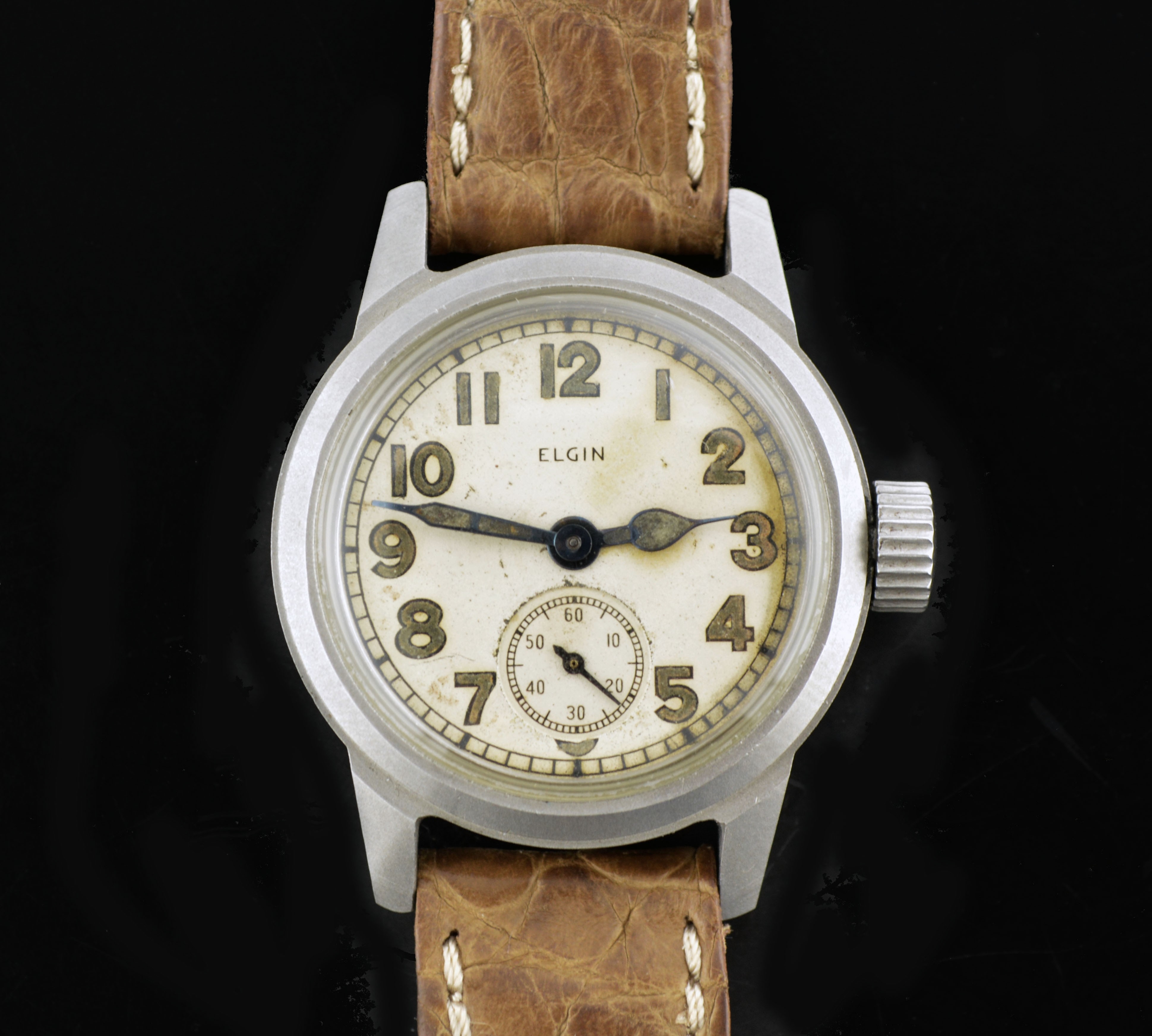 Elgin US Military Star Case 1917-H 31mm Steel Cal 554 15 Jewel WWII ...