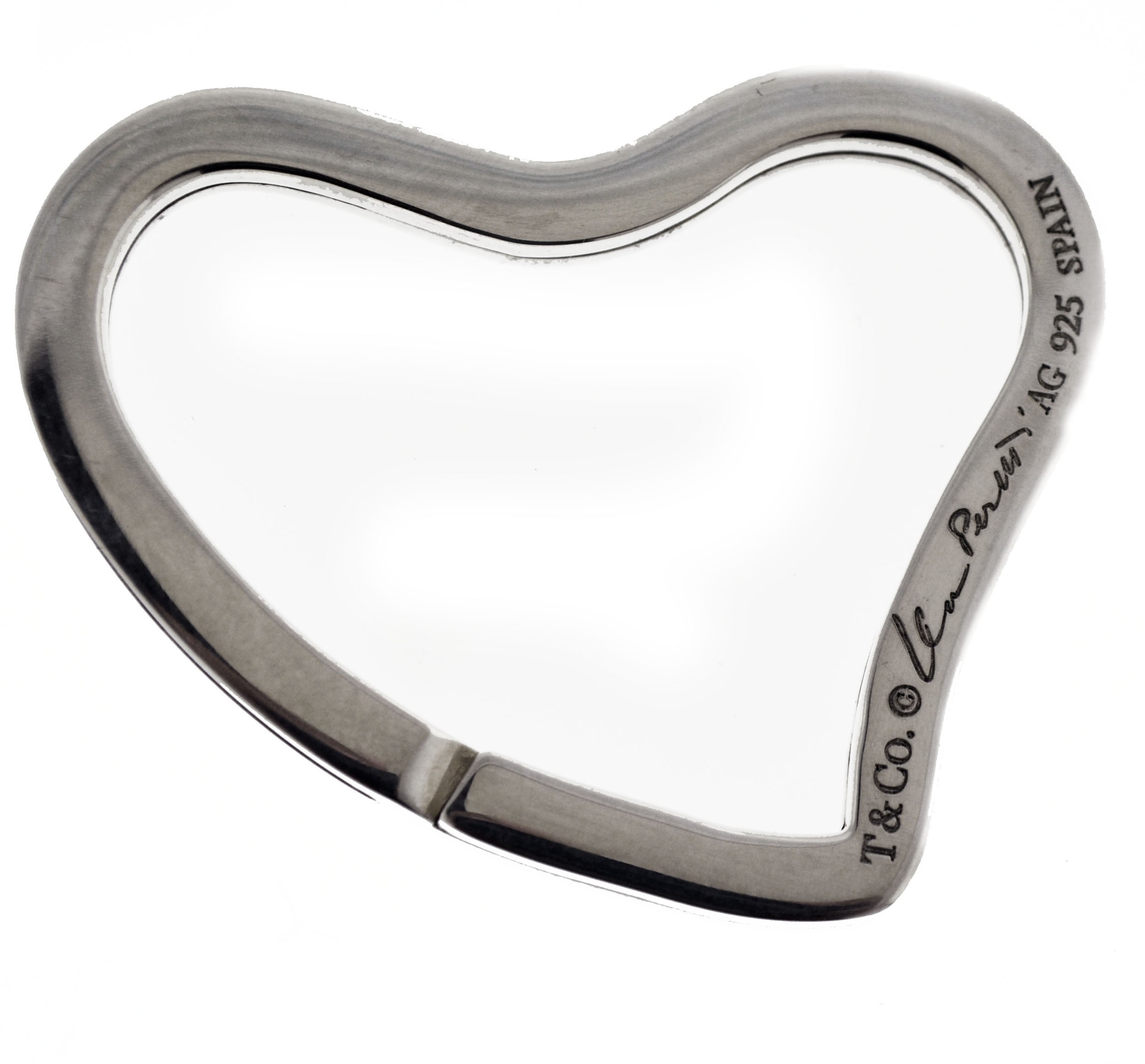 Tiffany & Co Elsa Peretti Sterling Silver Open Heart Key Ring | Coin ...