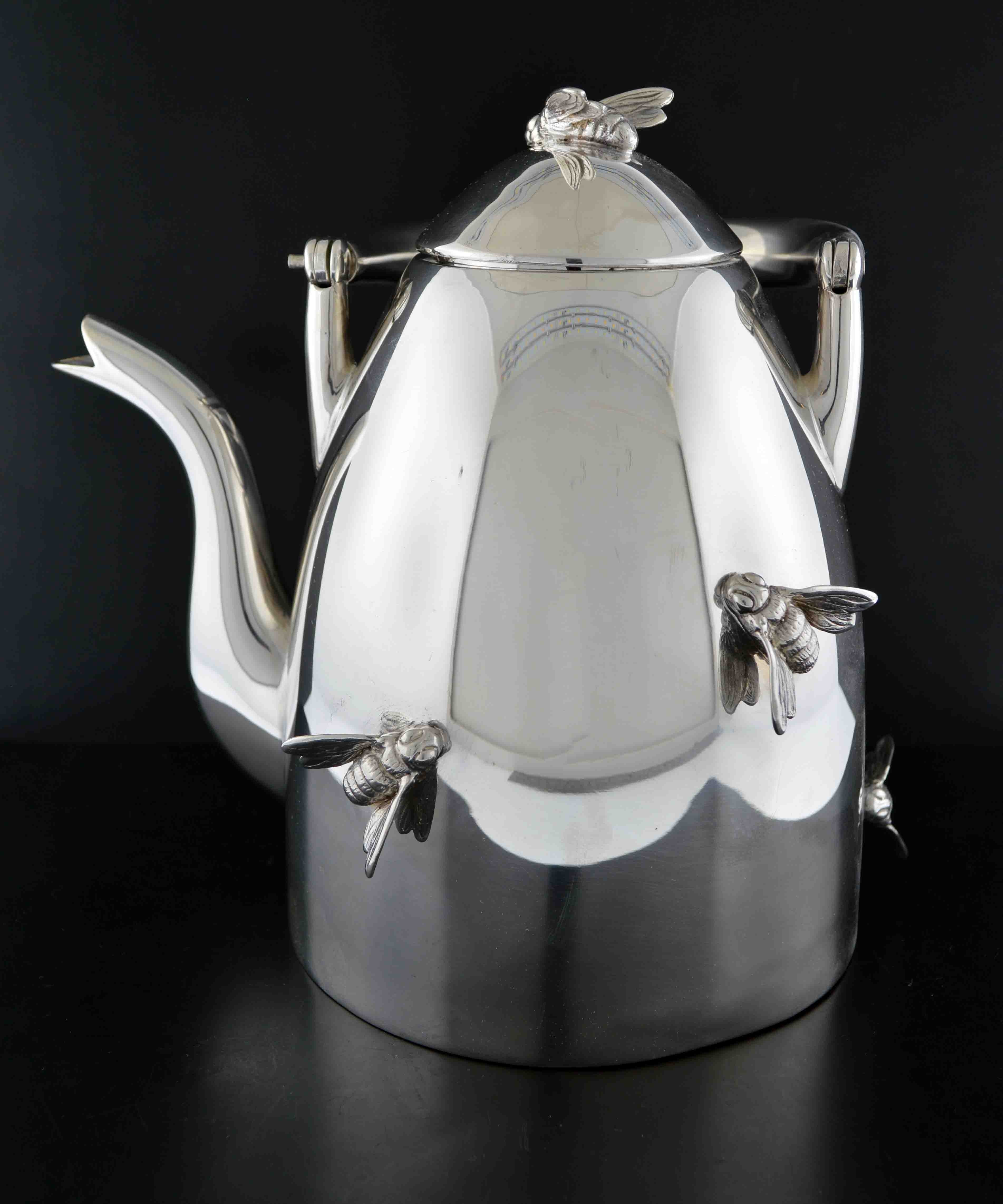 Vintage Christian Dior 925 Sterling Silver 3D Horse Fly Insect Teapot ...