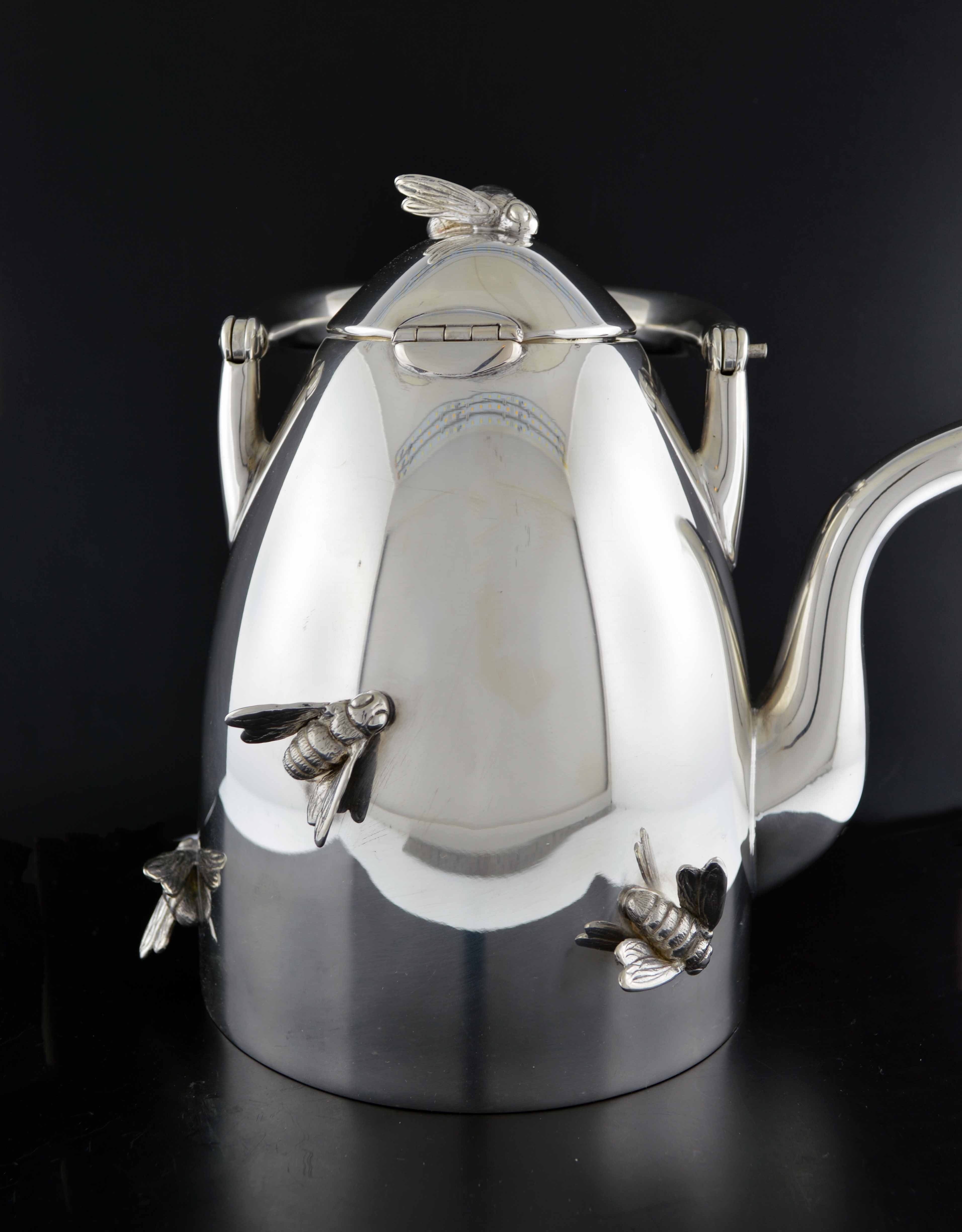 Vintage Christian Dior 925 Sterling Silver 3D Horse Fly Insect Teapot ...