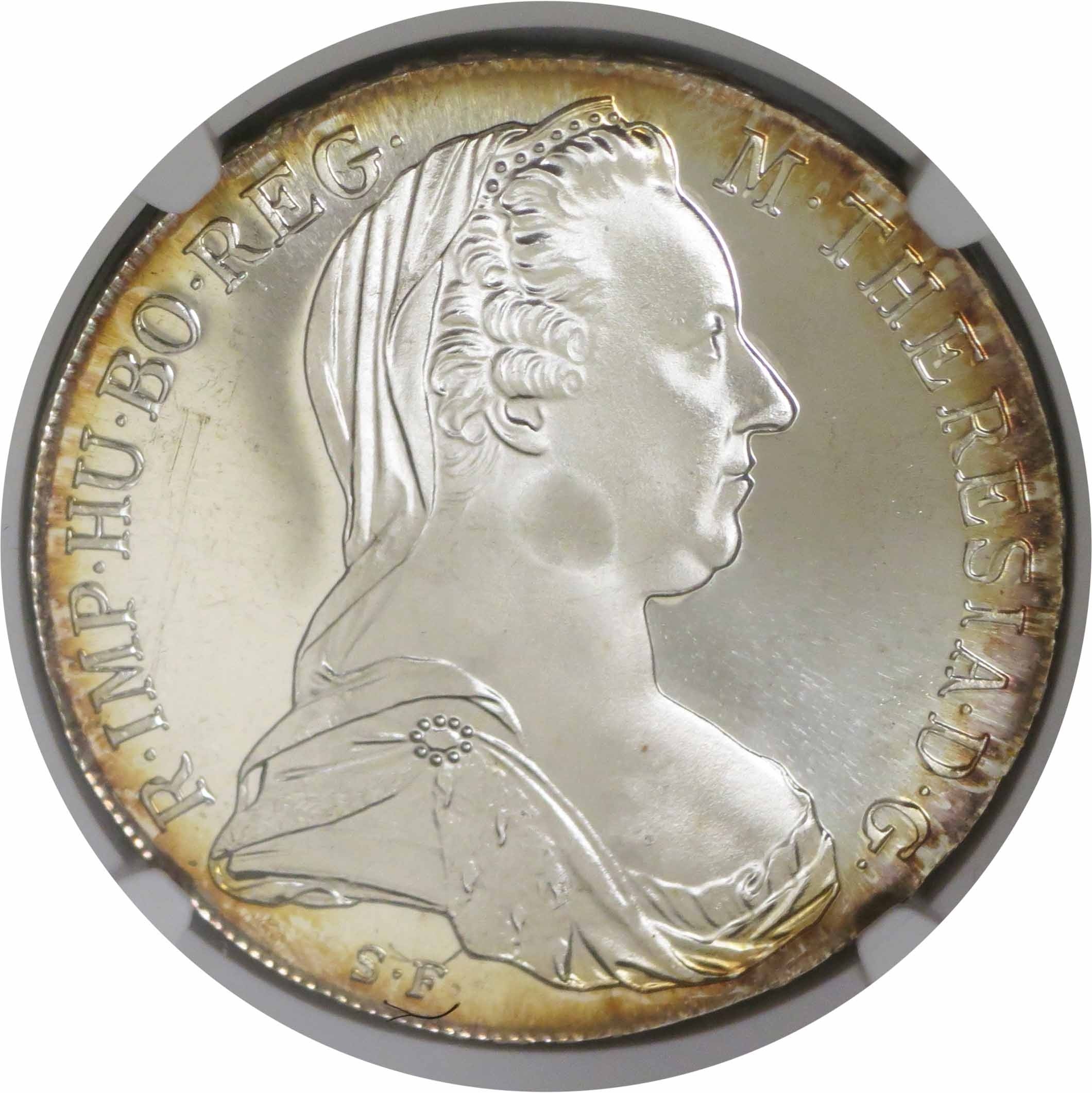 1780 Dated Austria Maria Theresa Proof Taler Silver Modern Restrike NGC PF67 UC | Coin Exchange NY