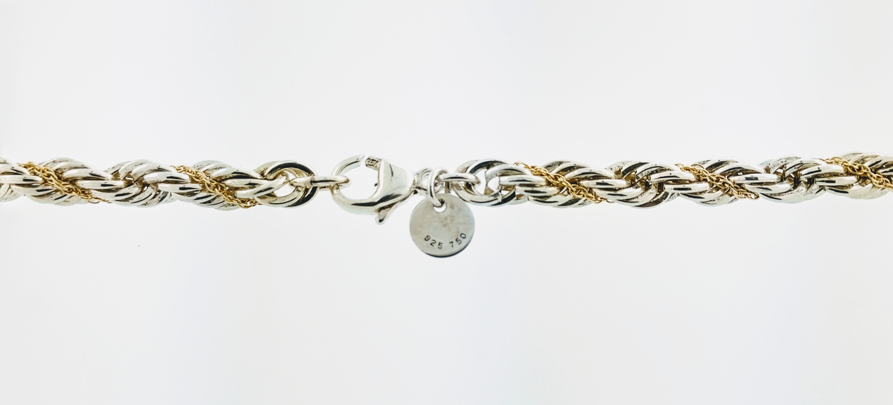 Tiffany & Co 18k Yellow Gold Sterling Silver 5mm Twisted Rope Chain ...