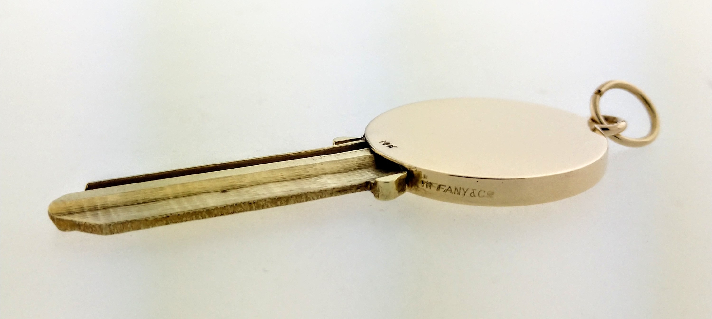 Vintage Tiffany & Co 14k Yellow Gold Key Holder Charm Enhancer Pendant ...