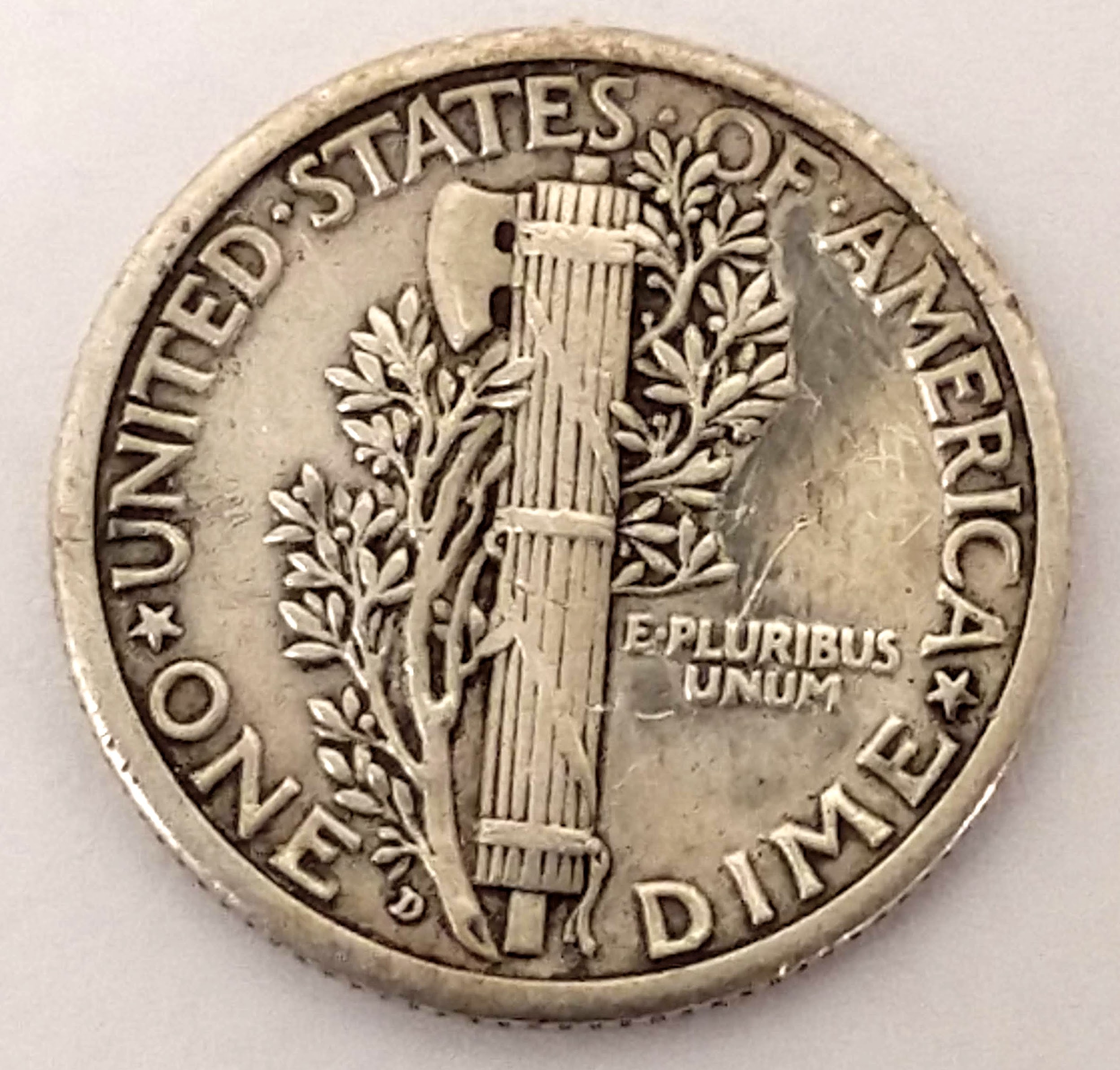 1916 D Denver 10C Mercury Dime Silver Circulated VF Coin Cleaned ...