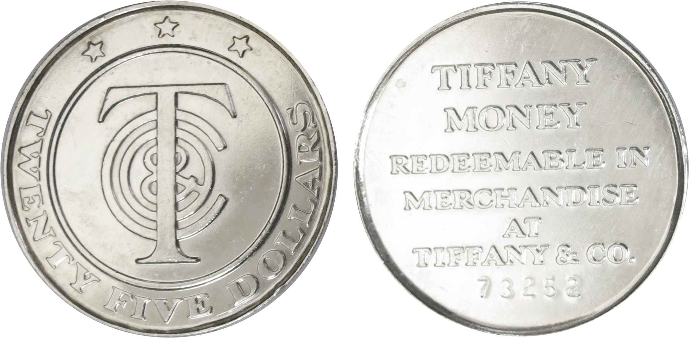 Lot Of 3 Tiffany & Co Sterling Silver 1/2 oz Redeemable $25 Money Token ...