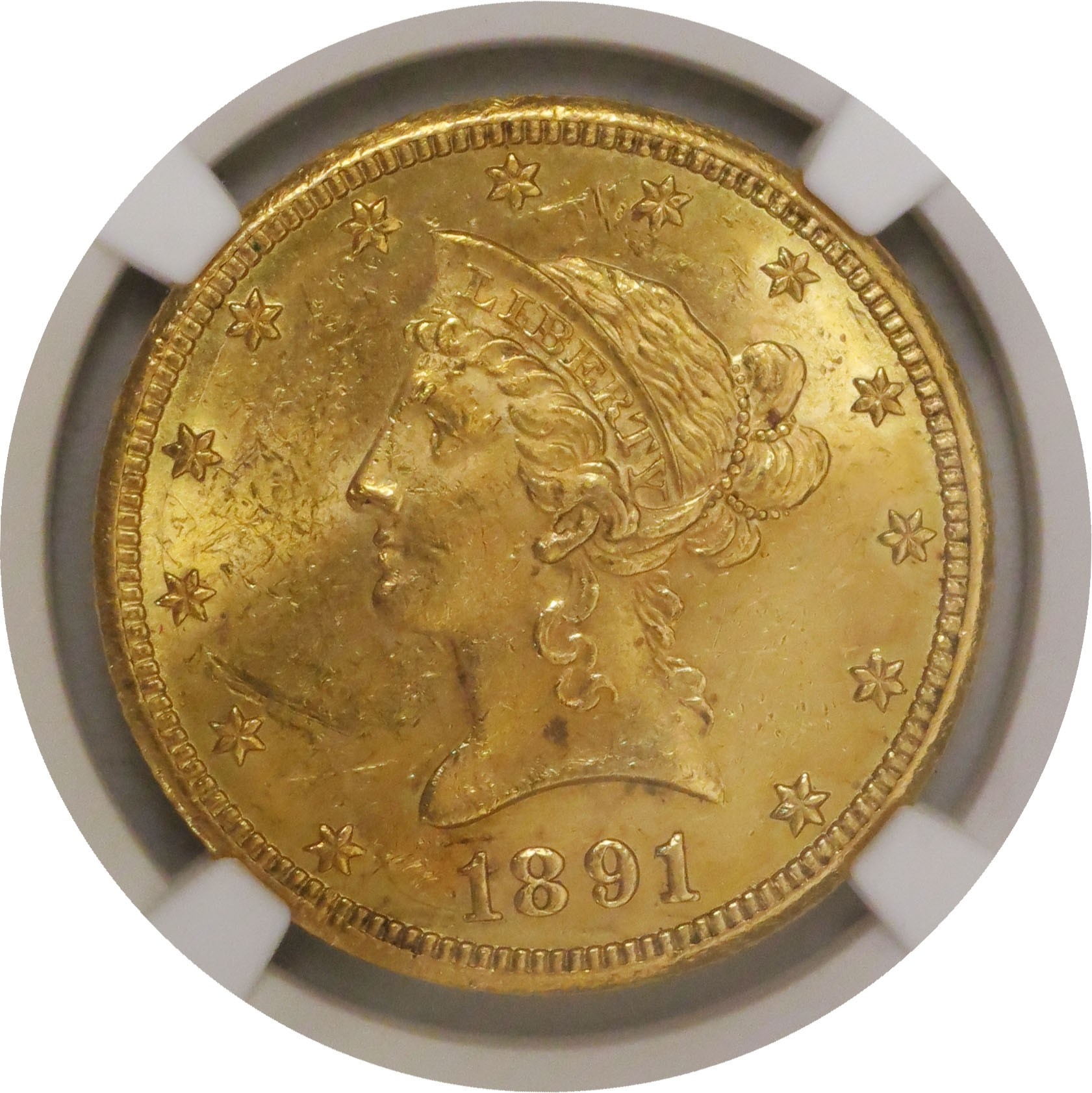 1891 CC CC/CC $10 Liberty Head Eagle Gold B-7035 FS-501 NGC MS61 | Coin Exchange NY
