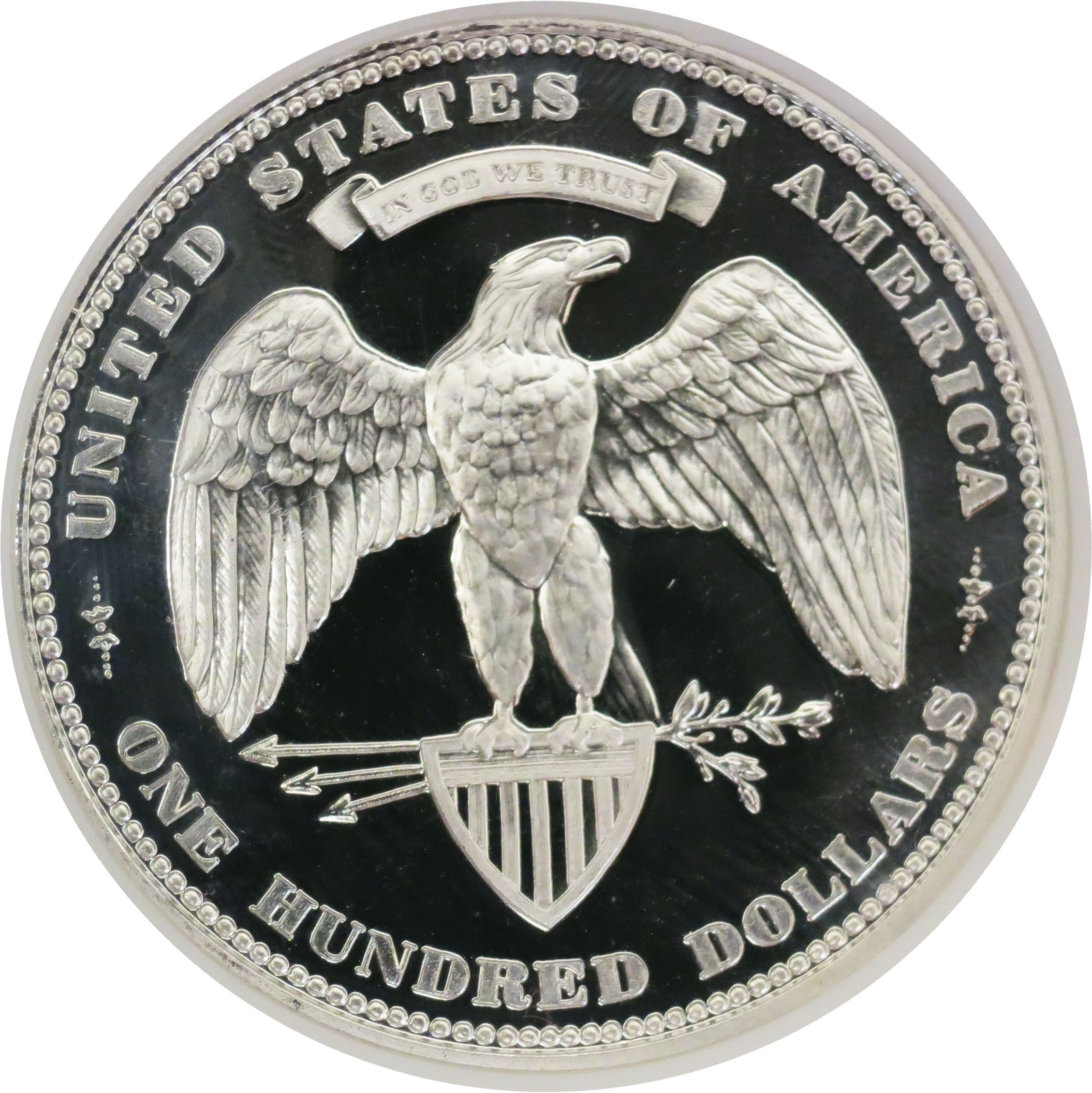 2005 $100 Union George T Morgan 1876 Proposed Design 1.5 oz Silver NGC ...