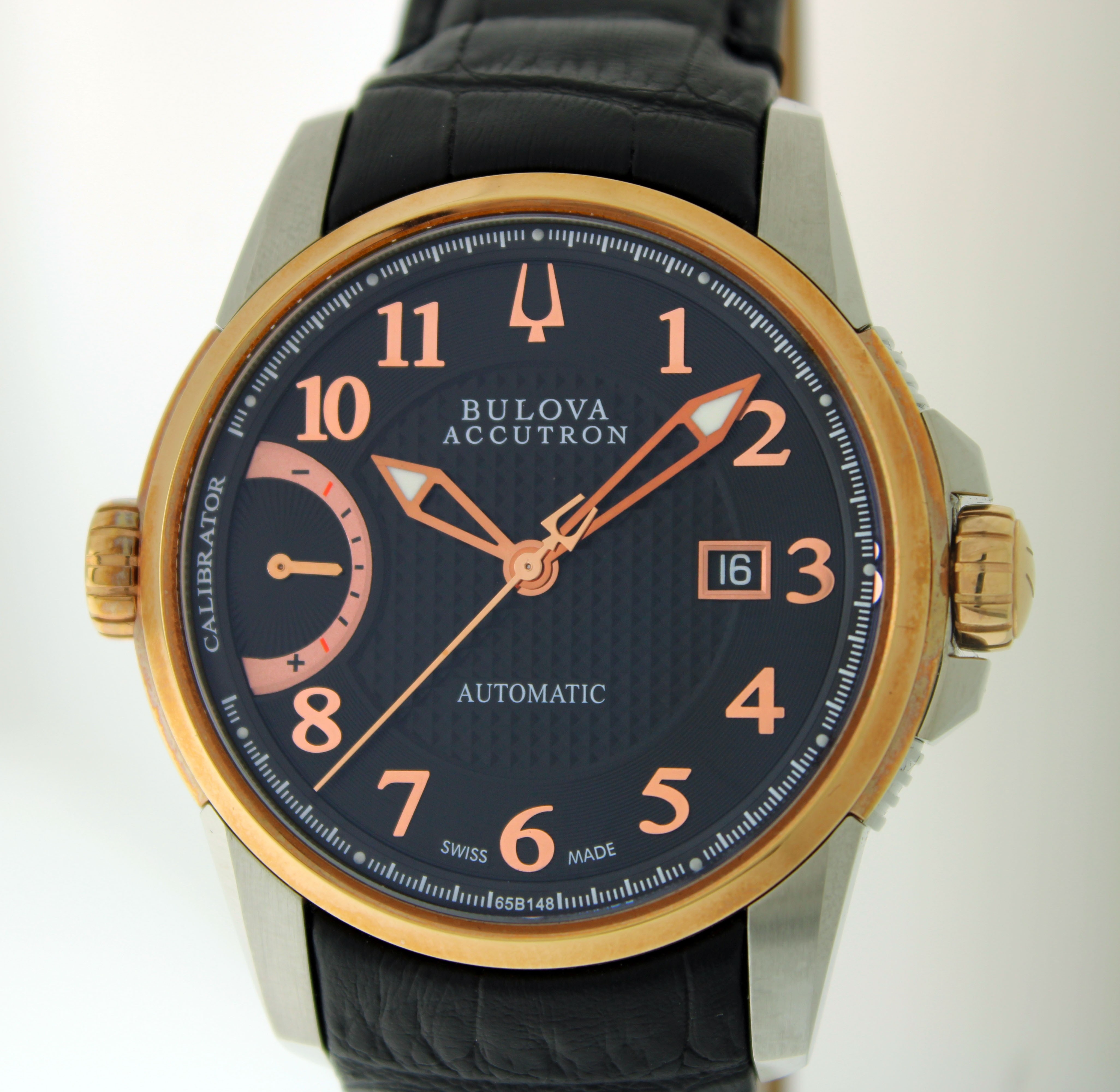 Bulova Accutron Calibrator 65B148 43mm Two Tone Steel Black Dial ...