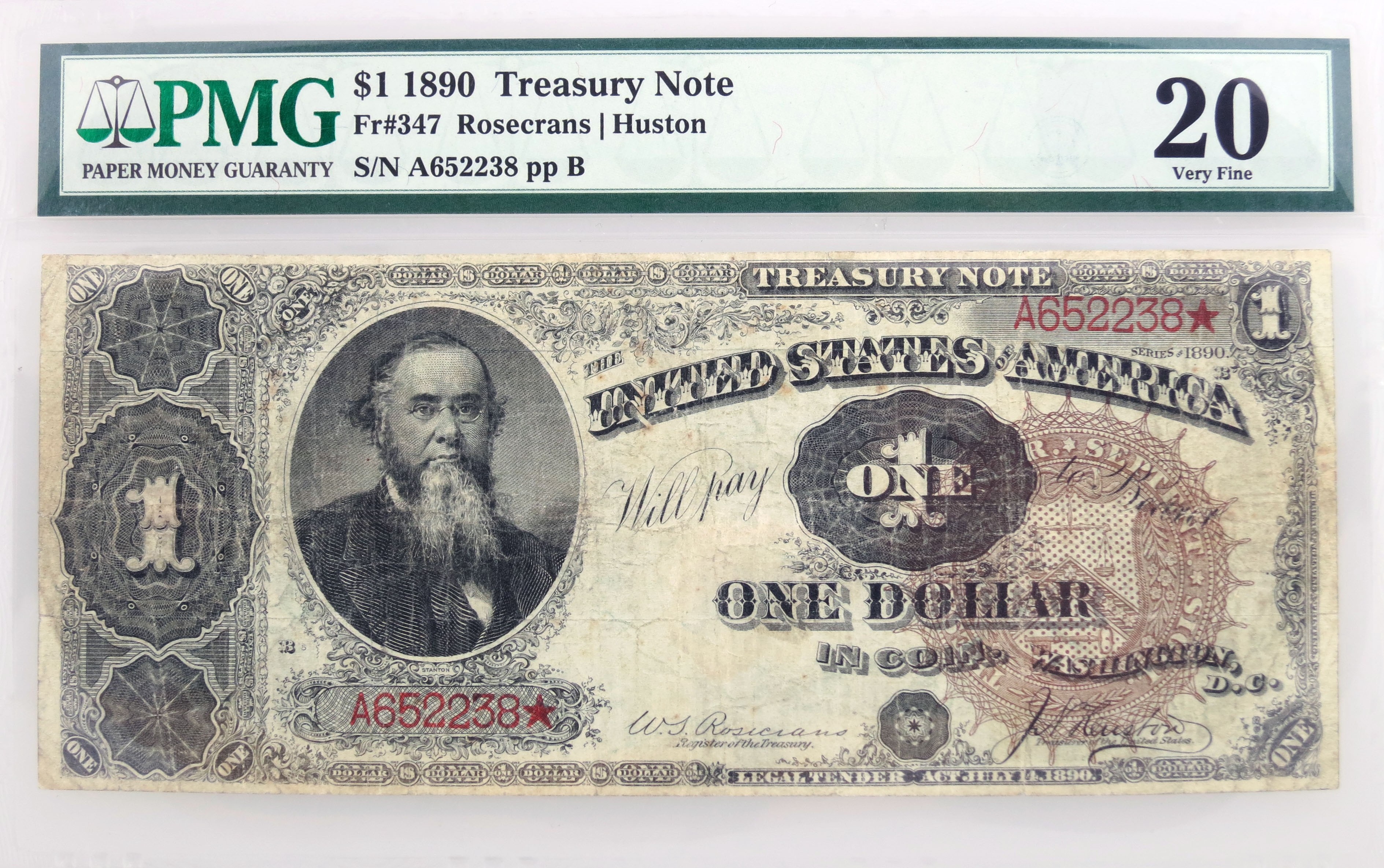 Series Of 1890 $1 Treasury Note Large Brown Seal Fr#347 VF20 | Coin ...