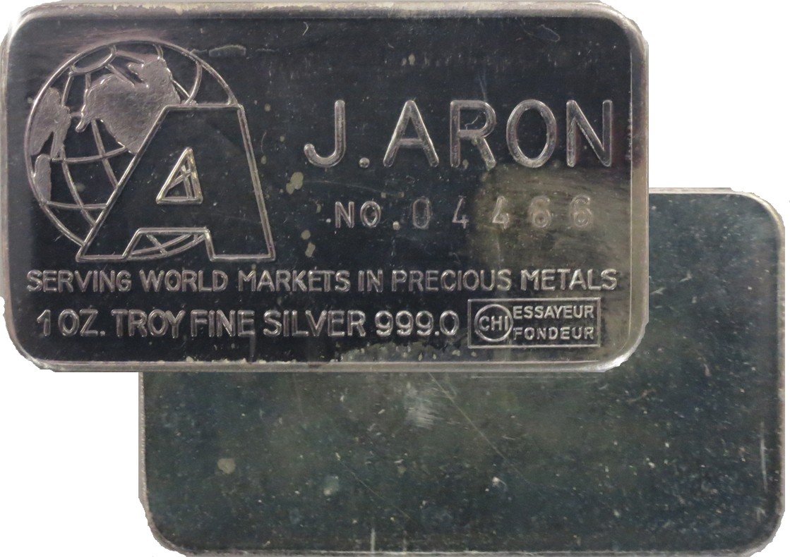 J Aron 1 Troy Ounce .999 Fine Silver Bar Rare | Coin Exchange NY