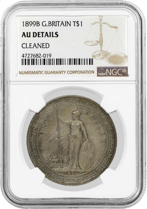 1899 B $1 Great Britain Victoria Trade Dollar Silver NGC AU Details ...
